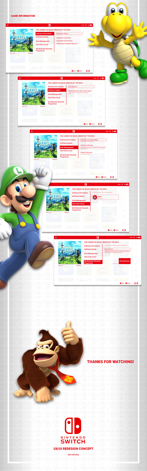 Matt Mitchell - Nintendo Switch UX/UI Redesign Concept