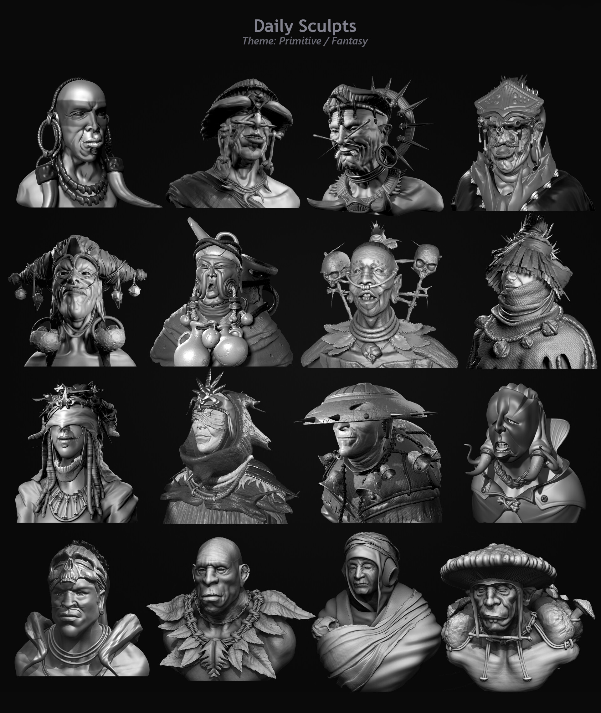 ArtStation - Daily sculpts (Primitive Fantasy)