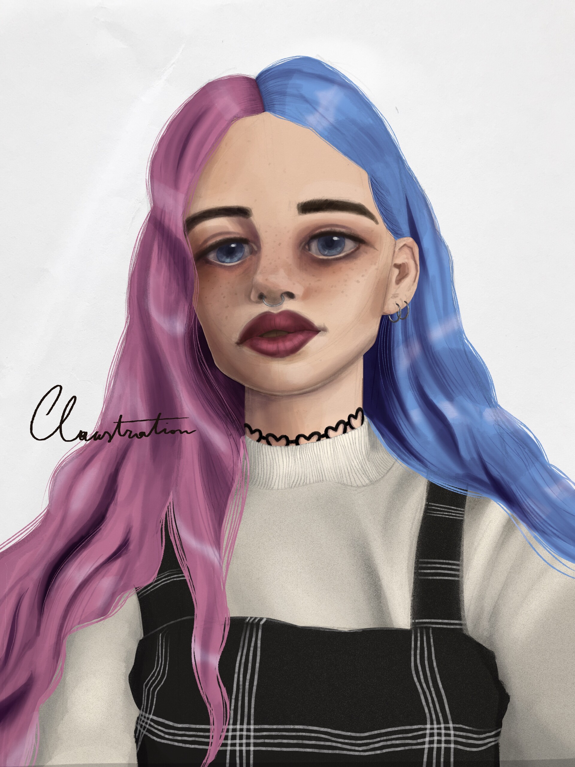 ArtStation - Bicolored Hair Girl