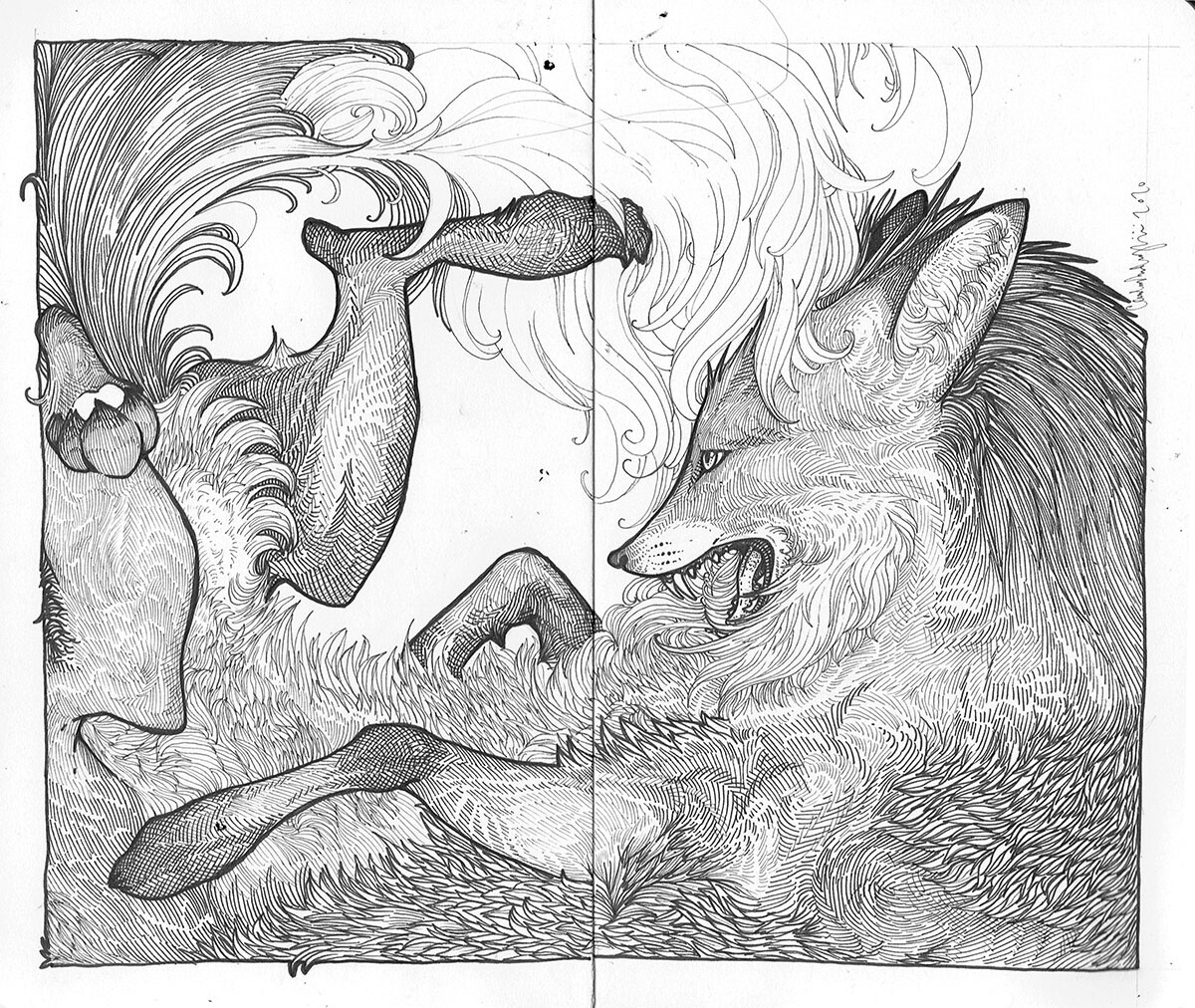 ArtStation - falling fox