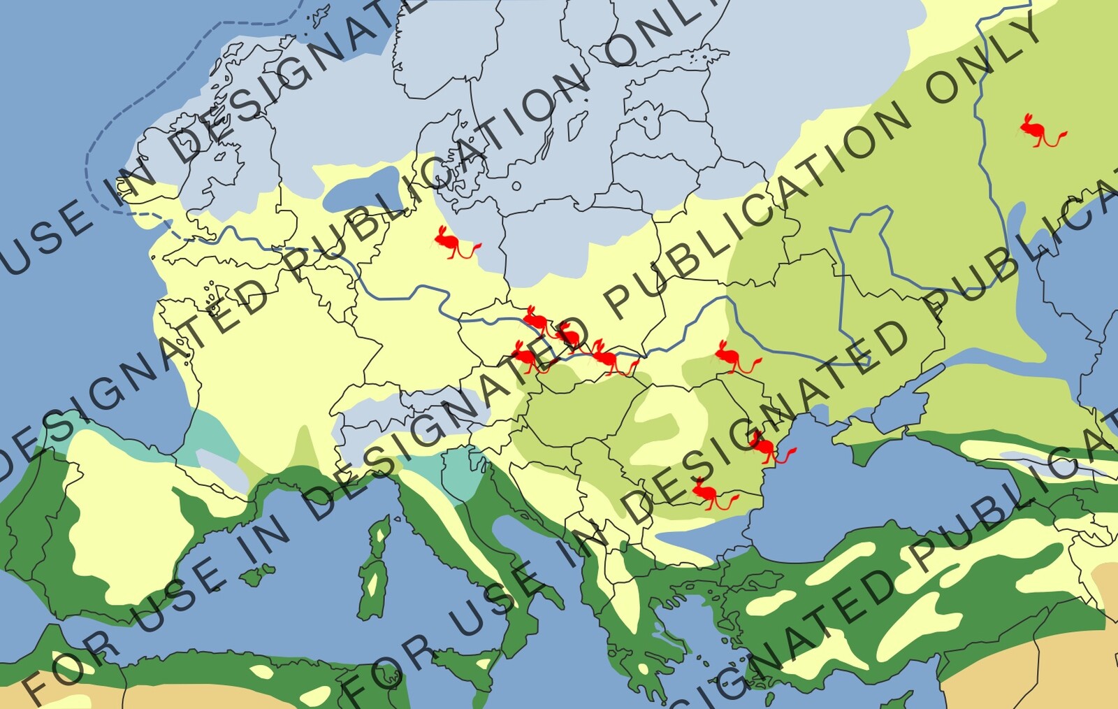 Daria Filek - Allactaga distribution Europe map