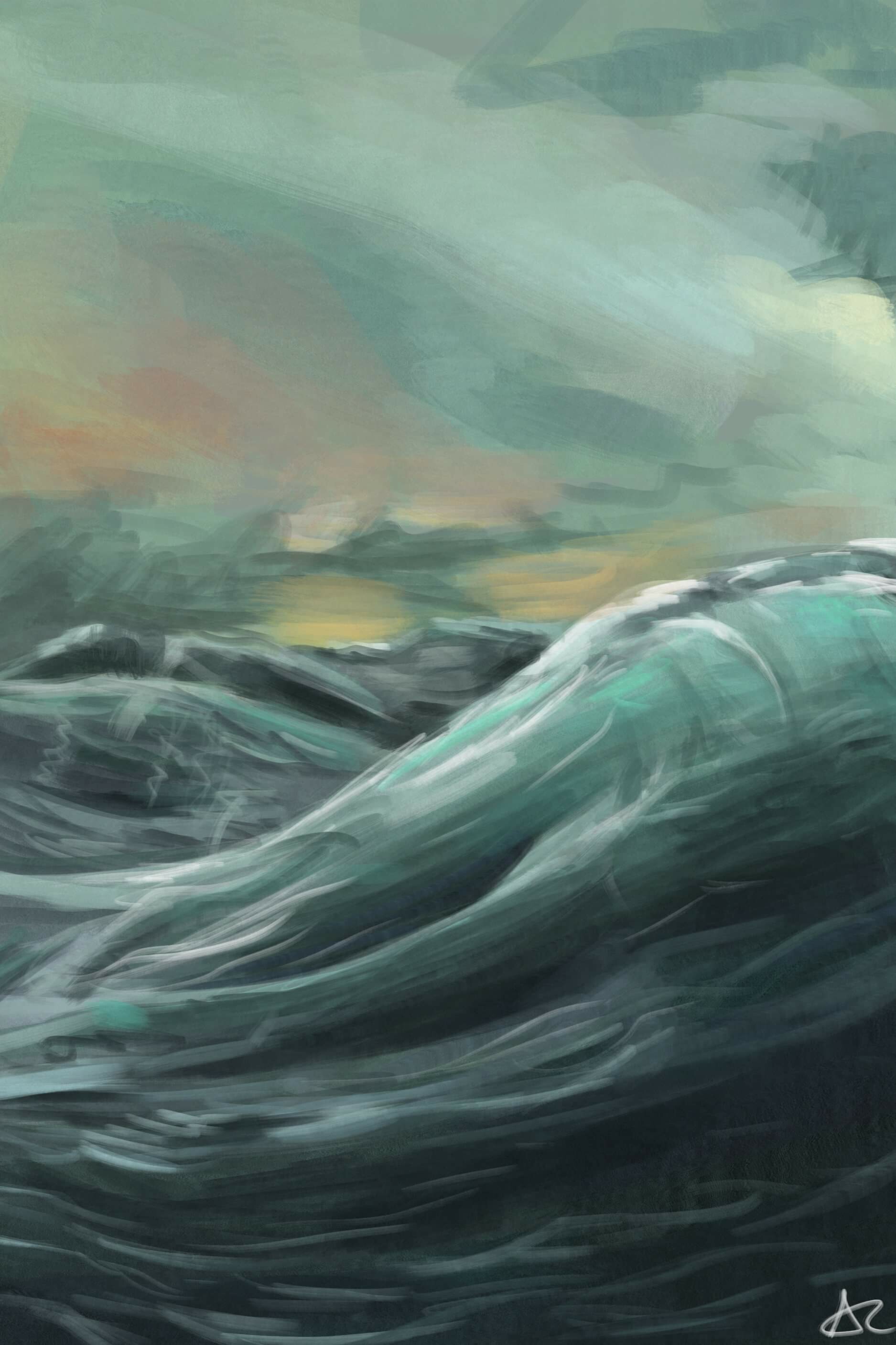 ArtStation - Raging waves (Ocean study)