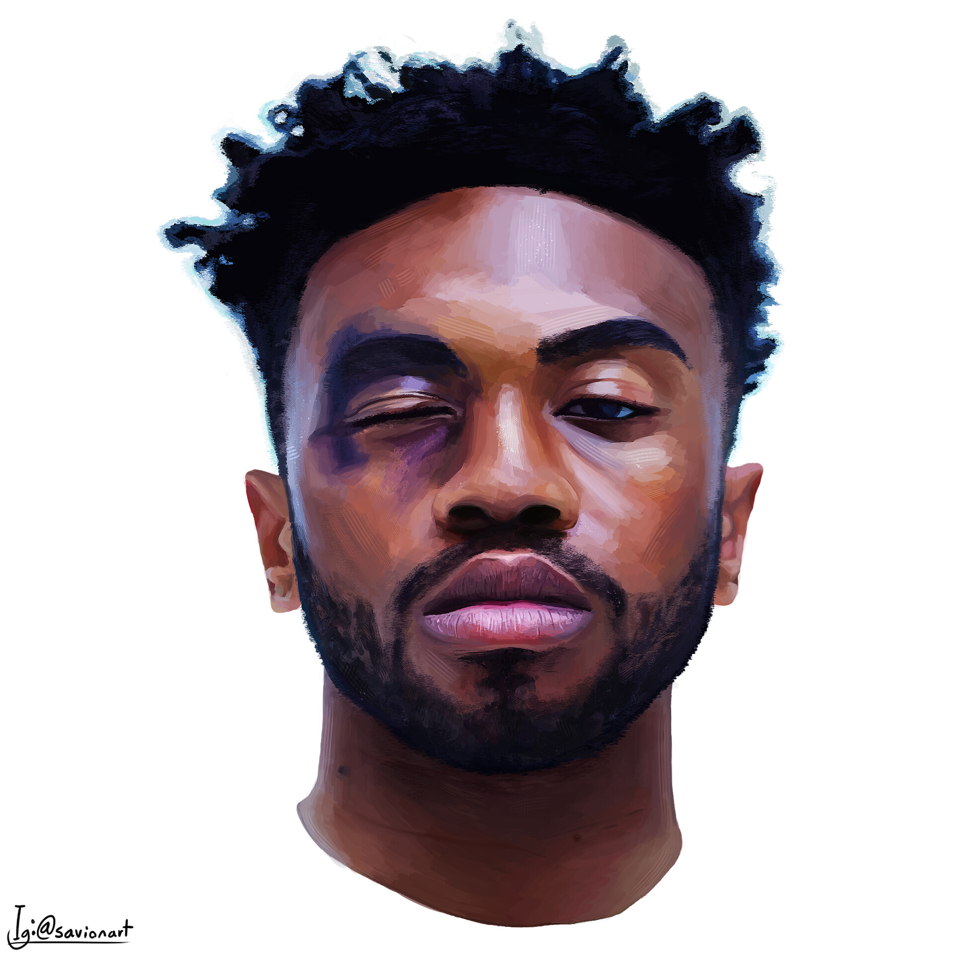 ArtStation - Kevin Abstract Digital Portrait