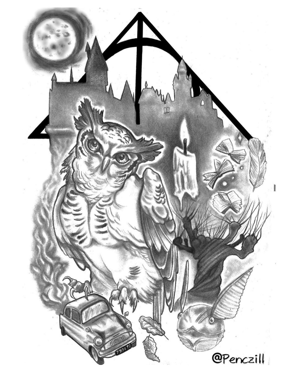 how to draw harry potter art