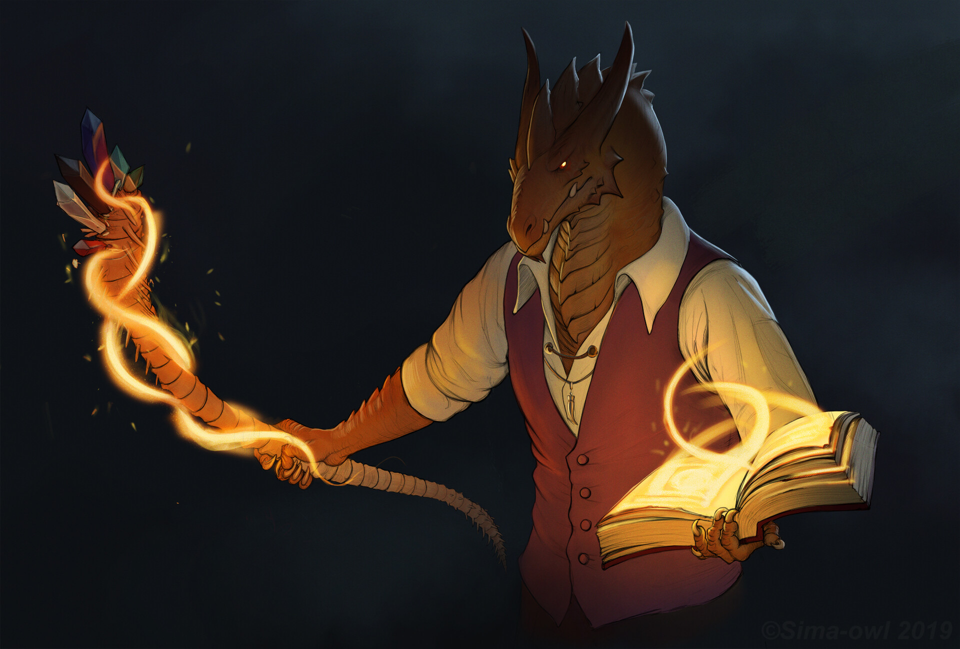 ArtStation - Fire dragonborn