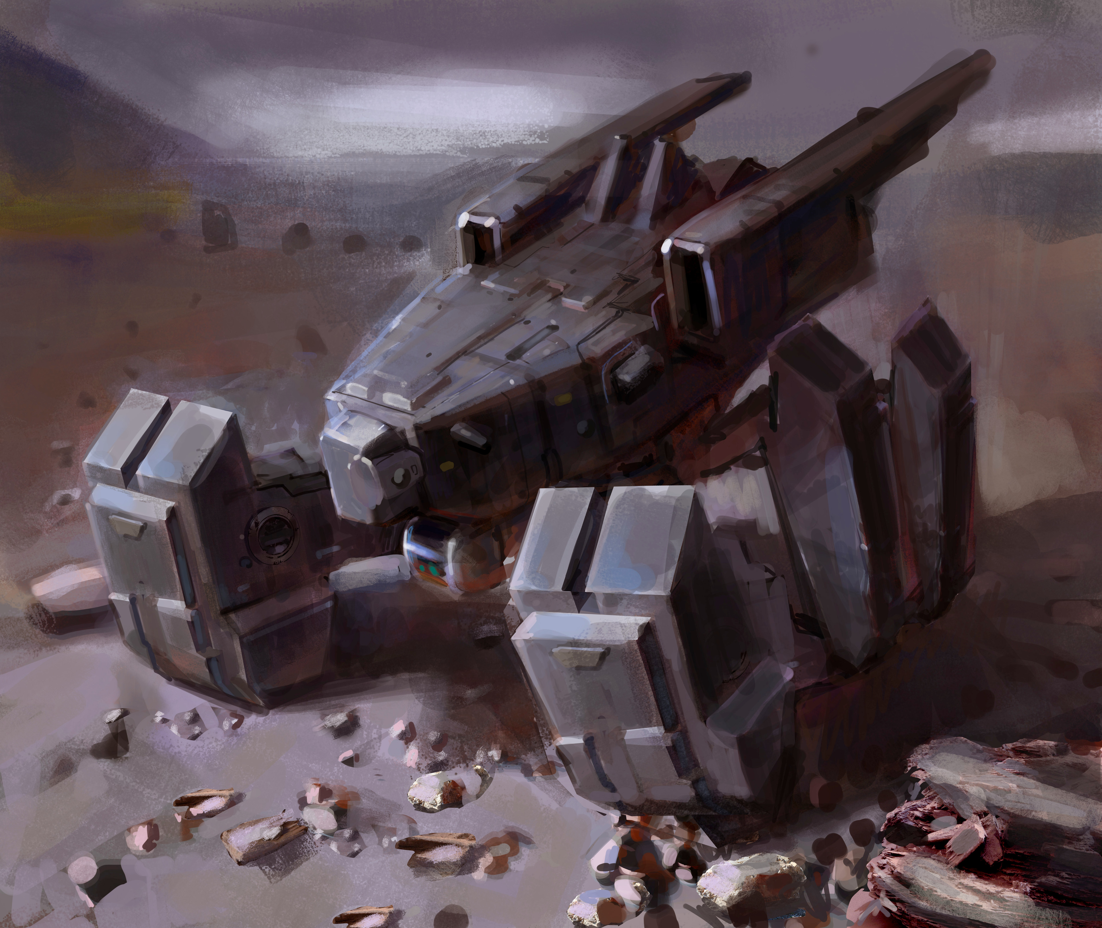 mecha art made as a commission : Illustration
