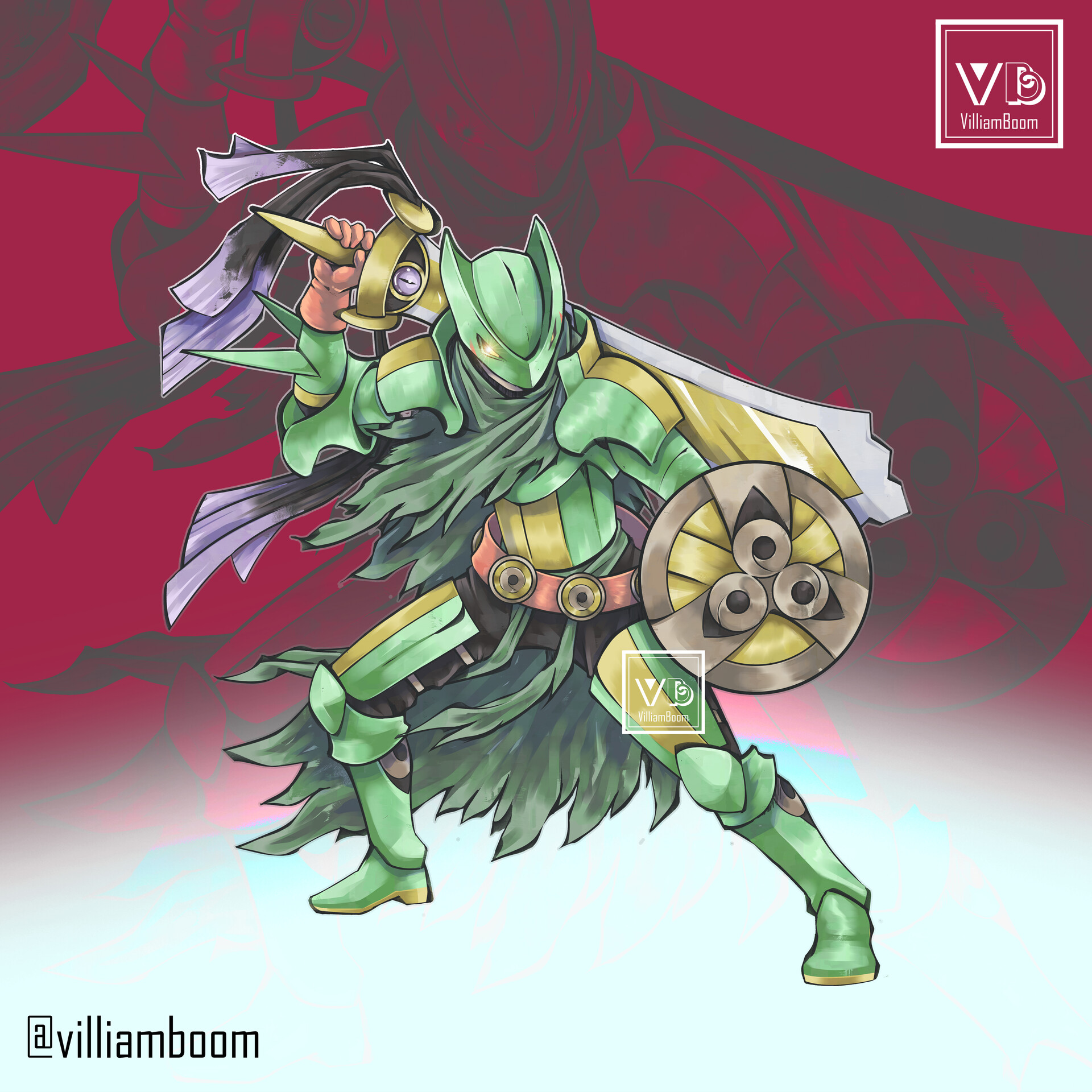 ArtStation - SCEPTILE X AEGISLASH Gijinka, Villiam Boom