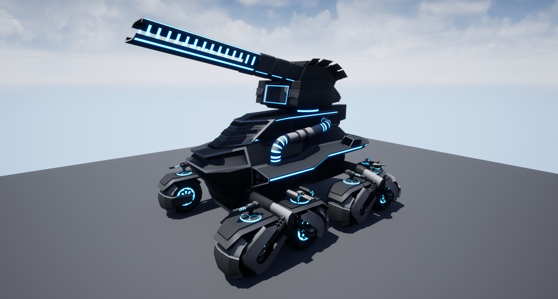 ArtStation - Scifi Railgun Vehicle Design Stylized