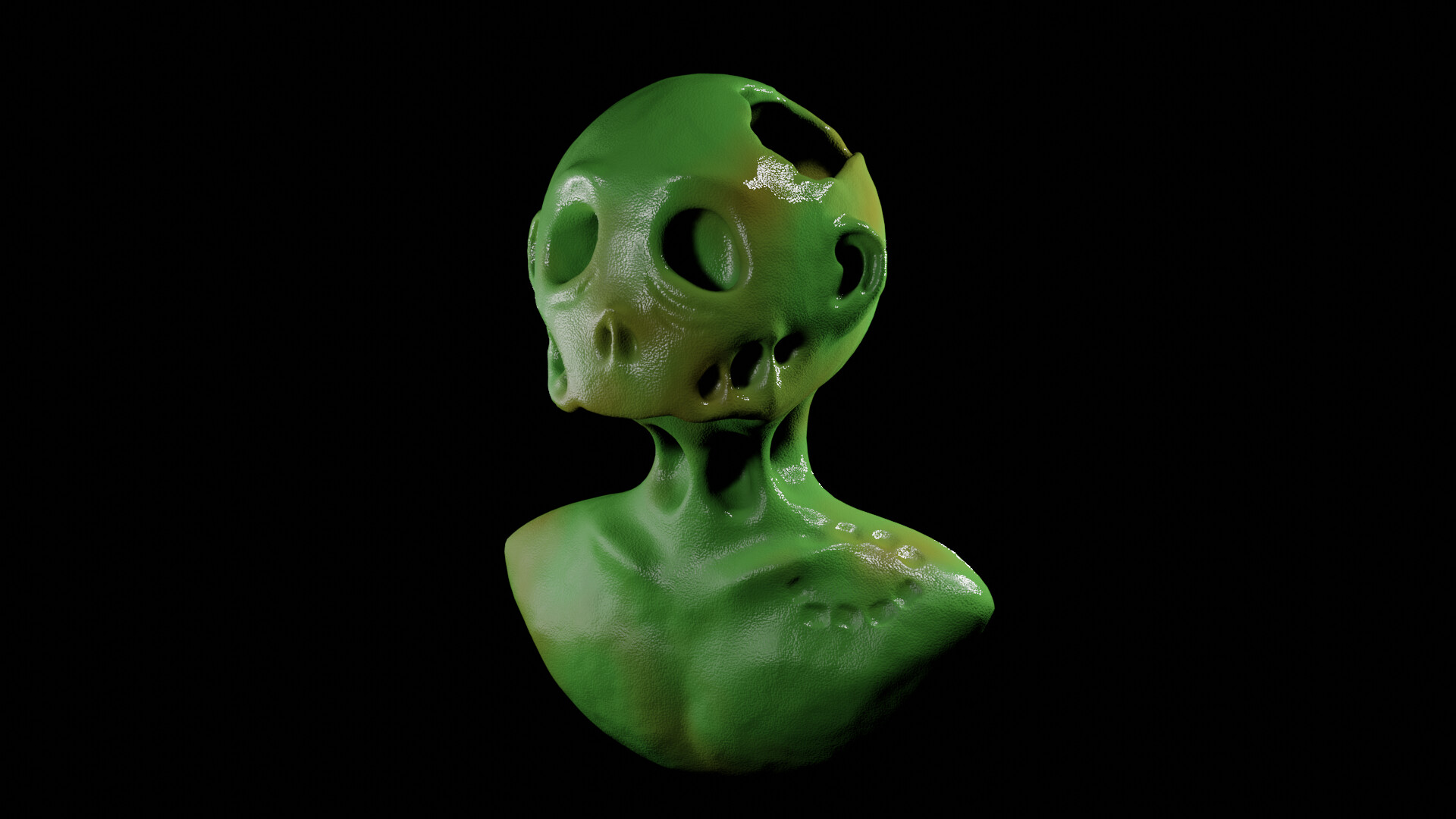ArtStation - Zombie Bust sculpted in blender