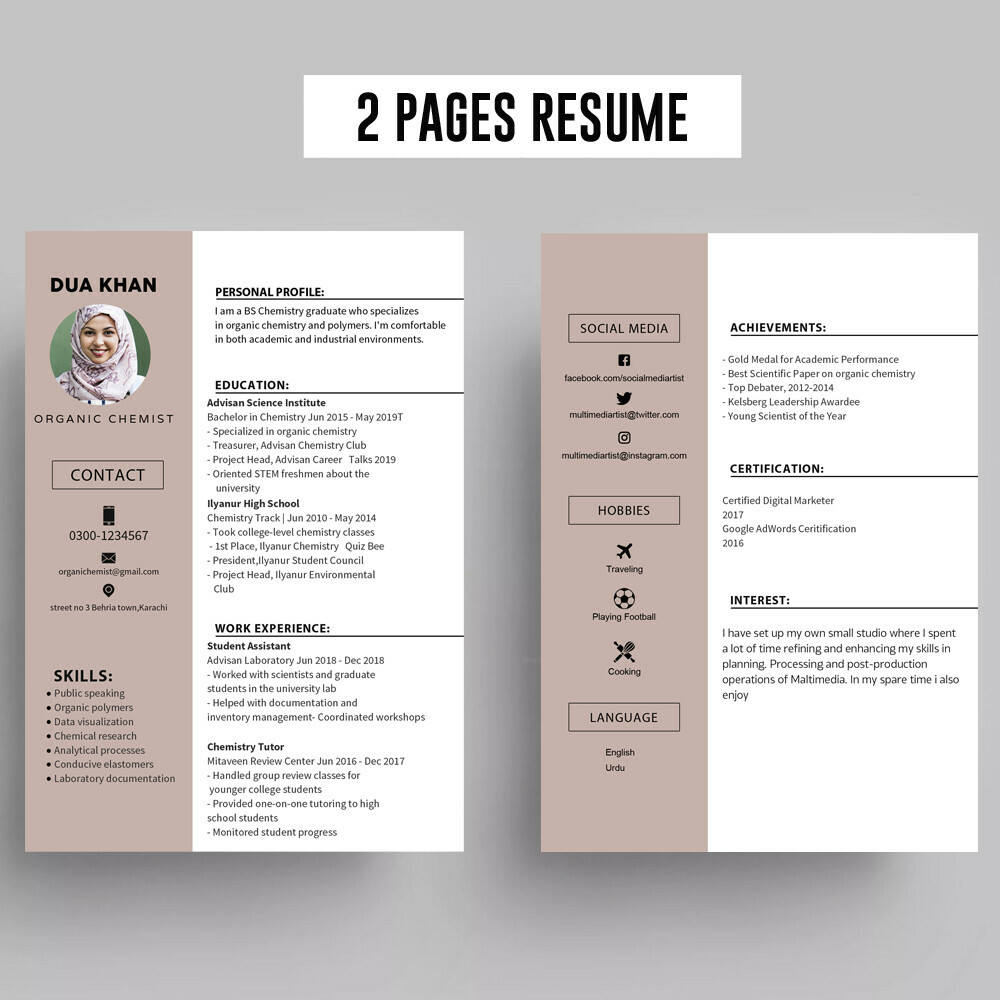 SoloHive Technology - Professional 2 Page Resume Design