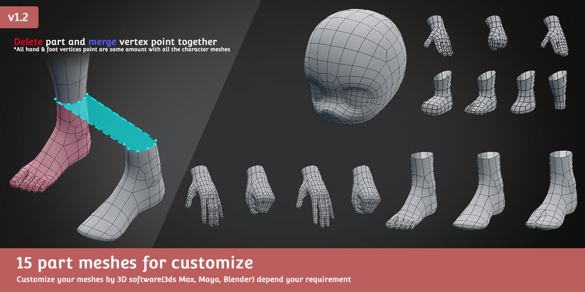 Meng Low - Base Meshes Character Starter Kit + Rig