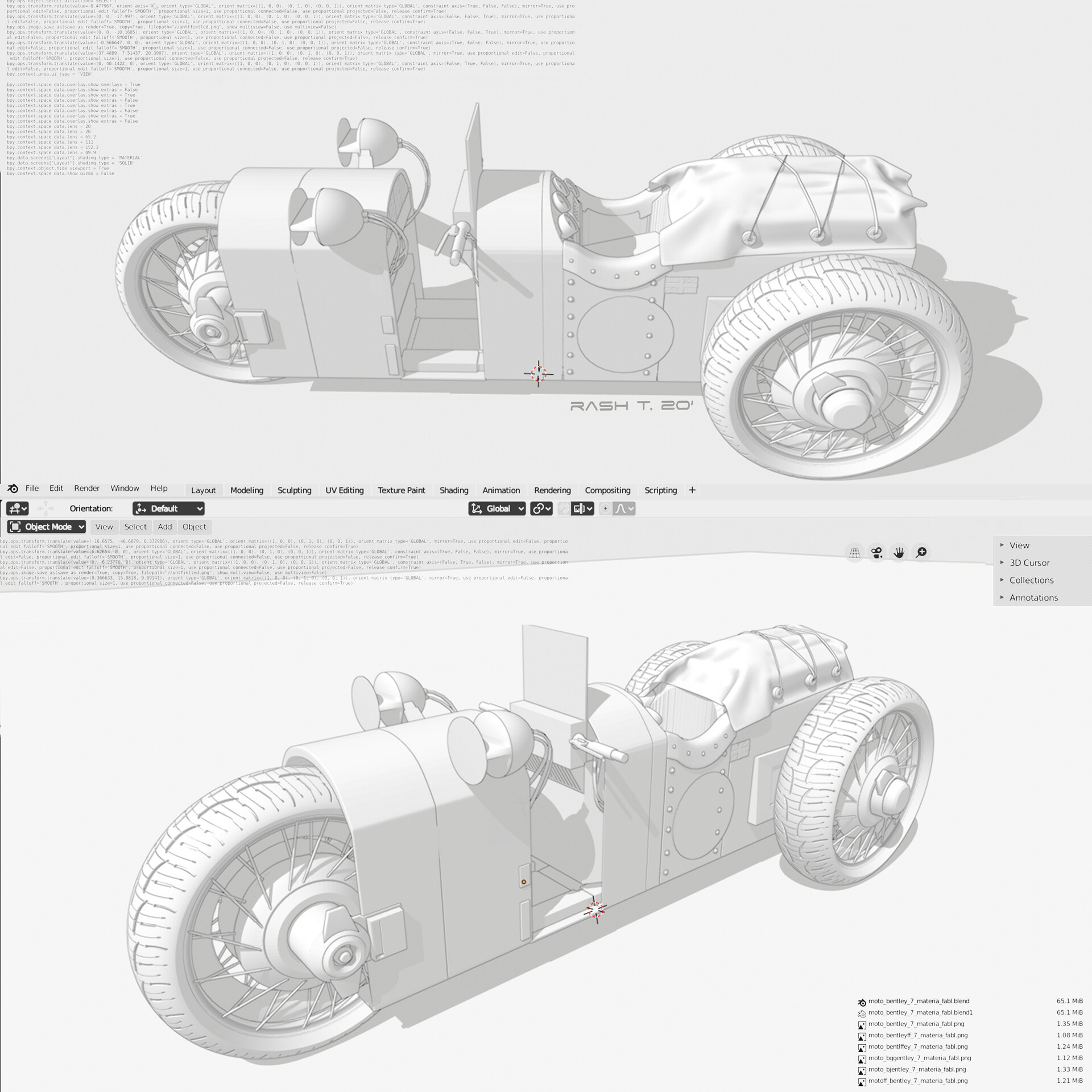 Rashid Tagirov - Bentley Motor Tricycle quick sketch model