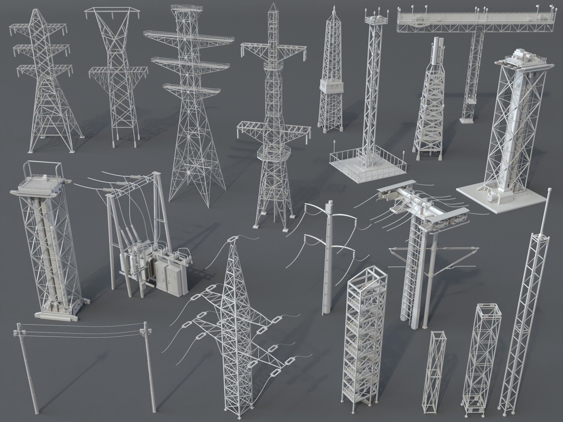 ArtStation - Electric Towers - 20 pieces