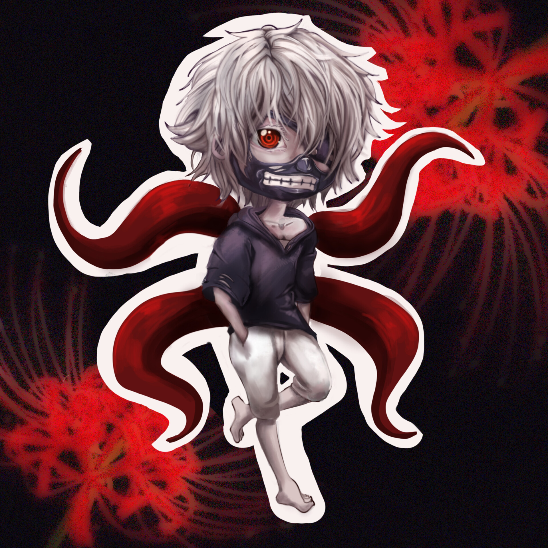 how to draw kaneki ken chibi