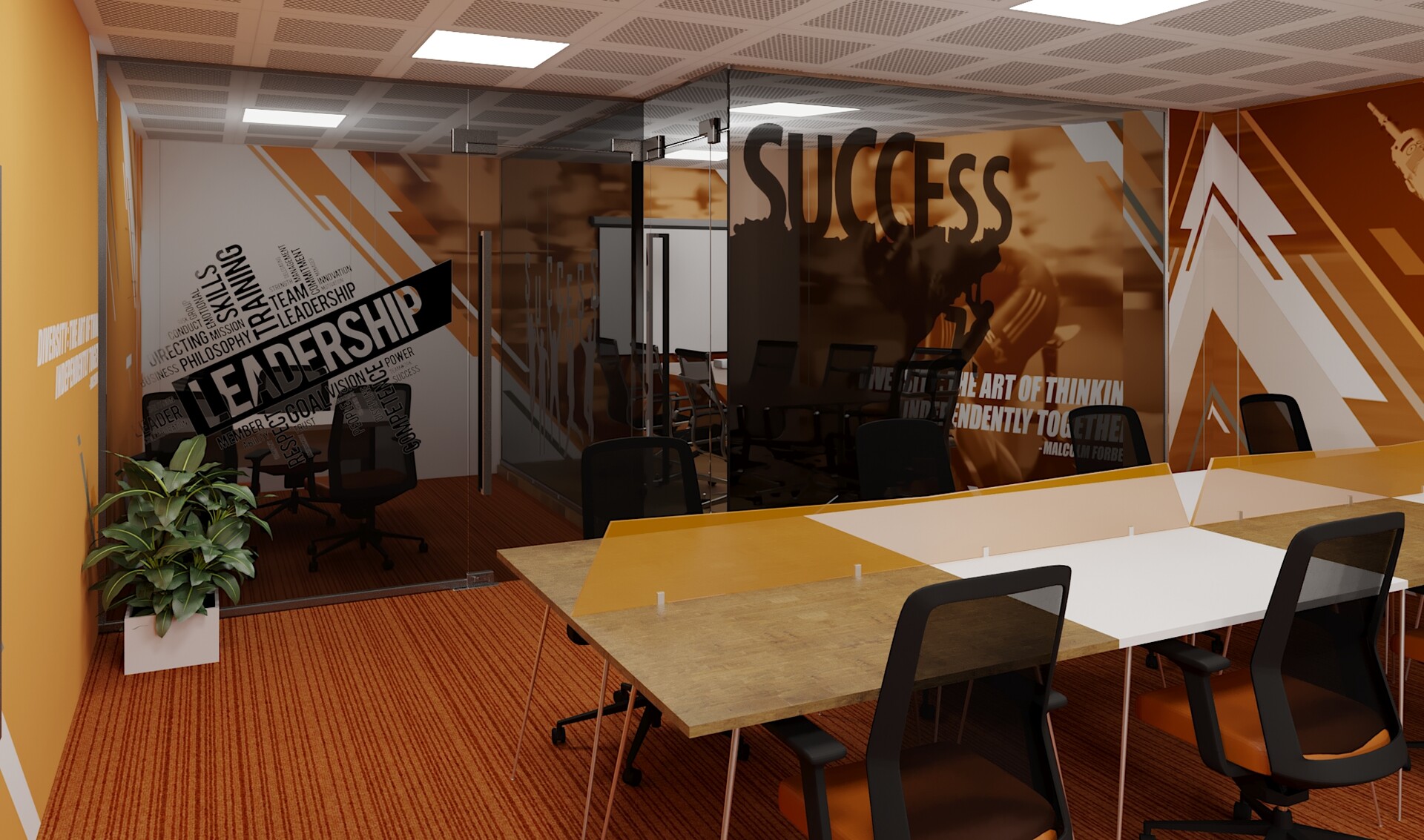 ArtStation - Office Interior 3D Visualization Project