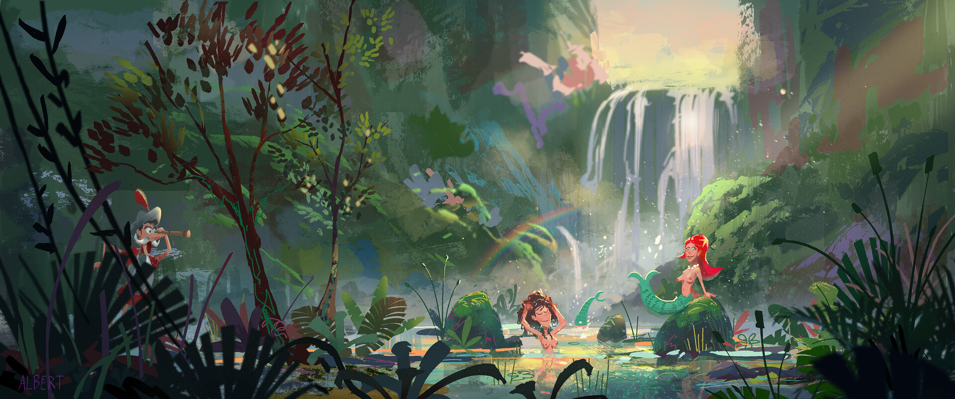 ArtStation - Mermaids taking a bath