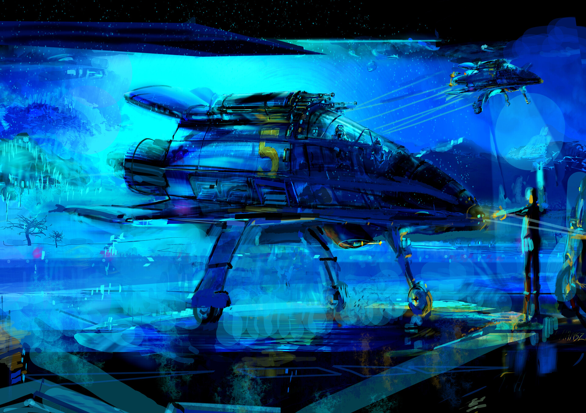 T. Hansz - Russian Hover Jump Jet. my paint sketch style.