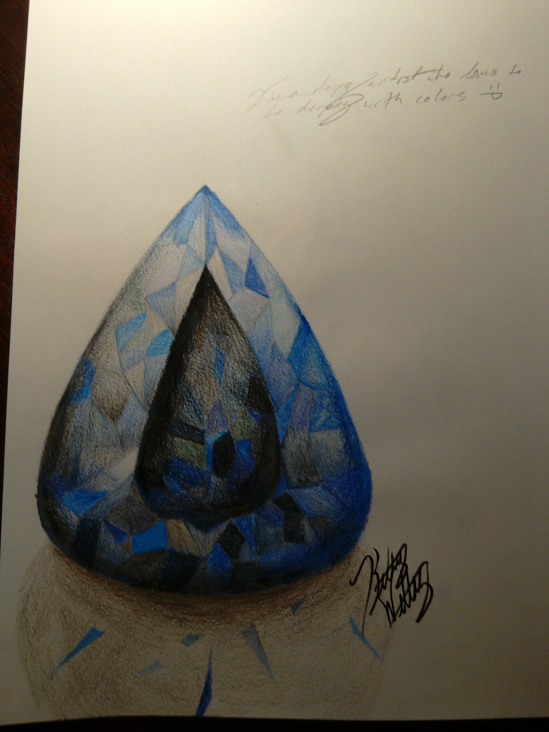 how to color gems with colored pencils