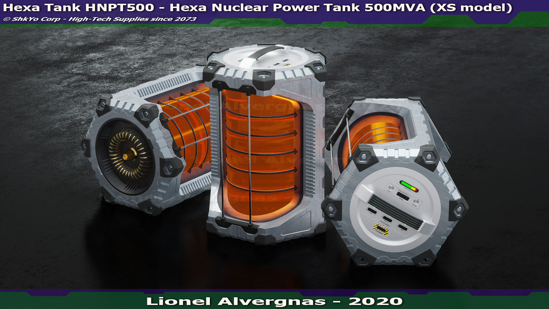 Lionel Alvergnas portfolio - Hard Surface model - SciFi Hexa Nuclear ...