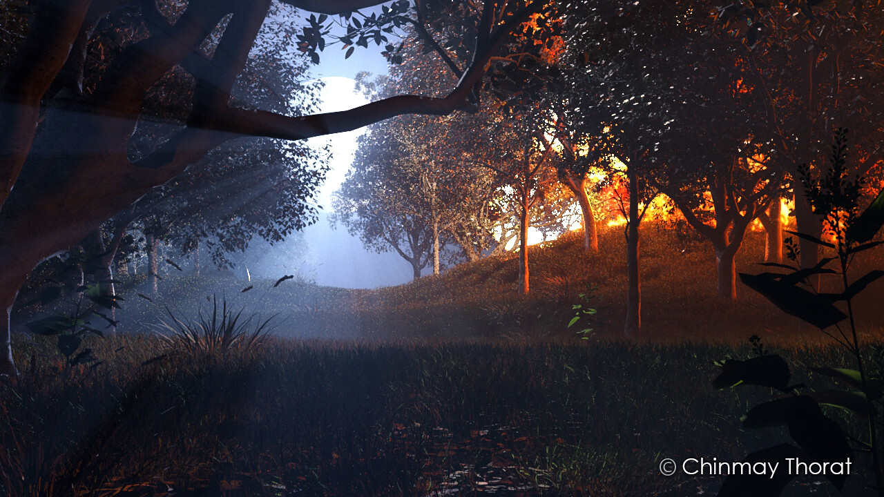ArtStation - Forest Fire Environment Visualization