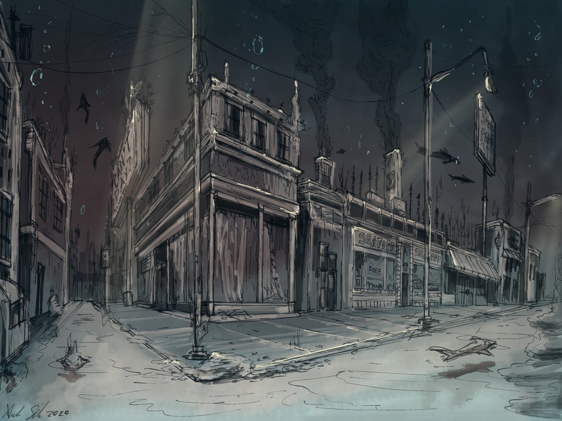 ArtStation - Deep Sea Sketchy City