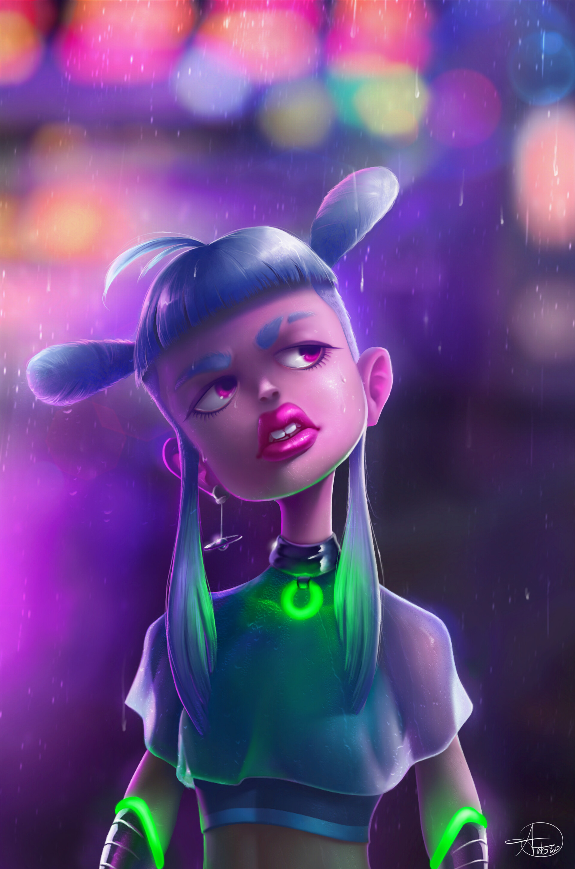 ArtStation - neon rain