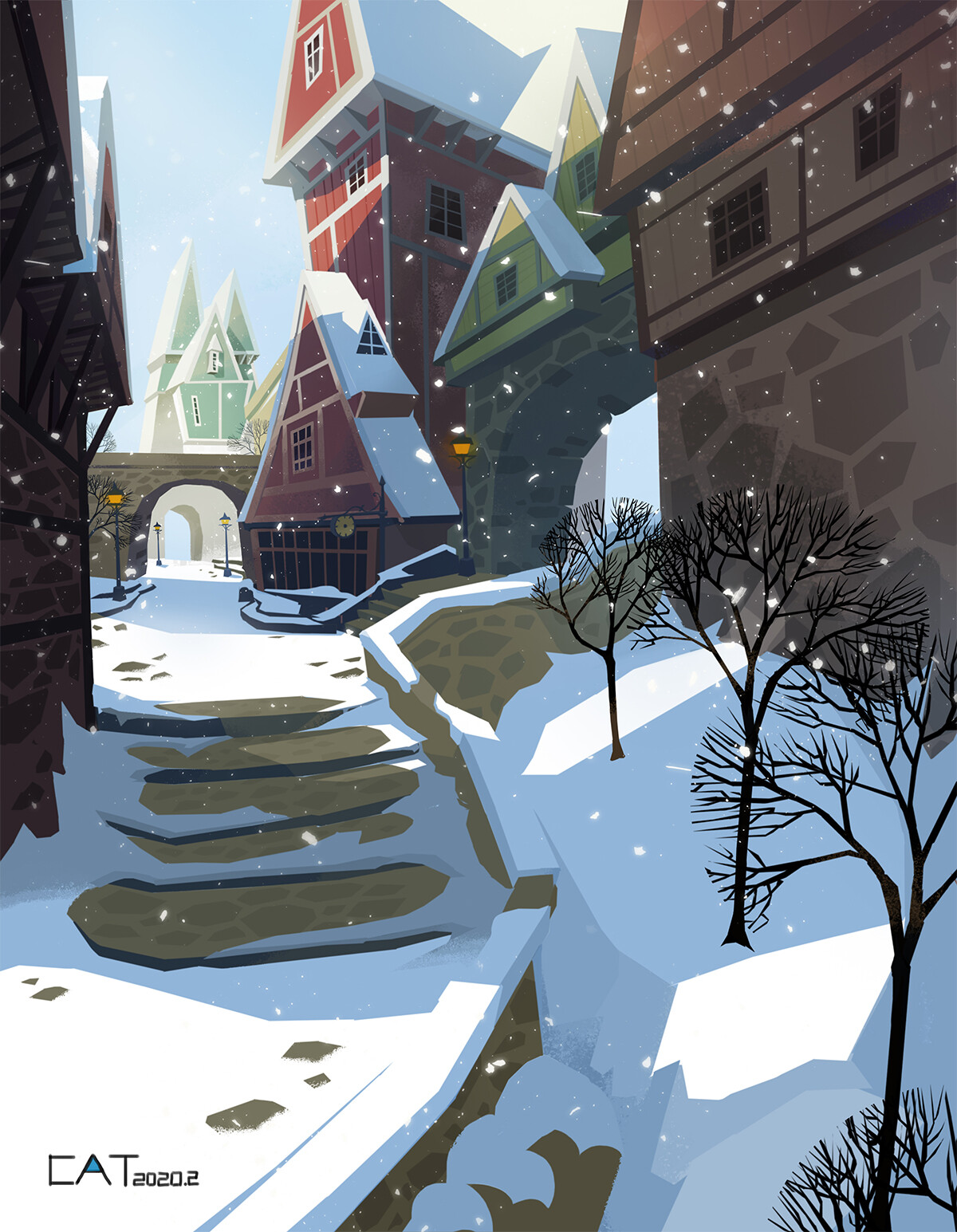 ArtStation - Snow town