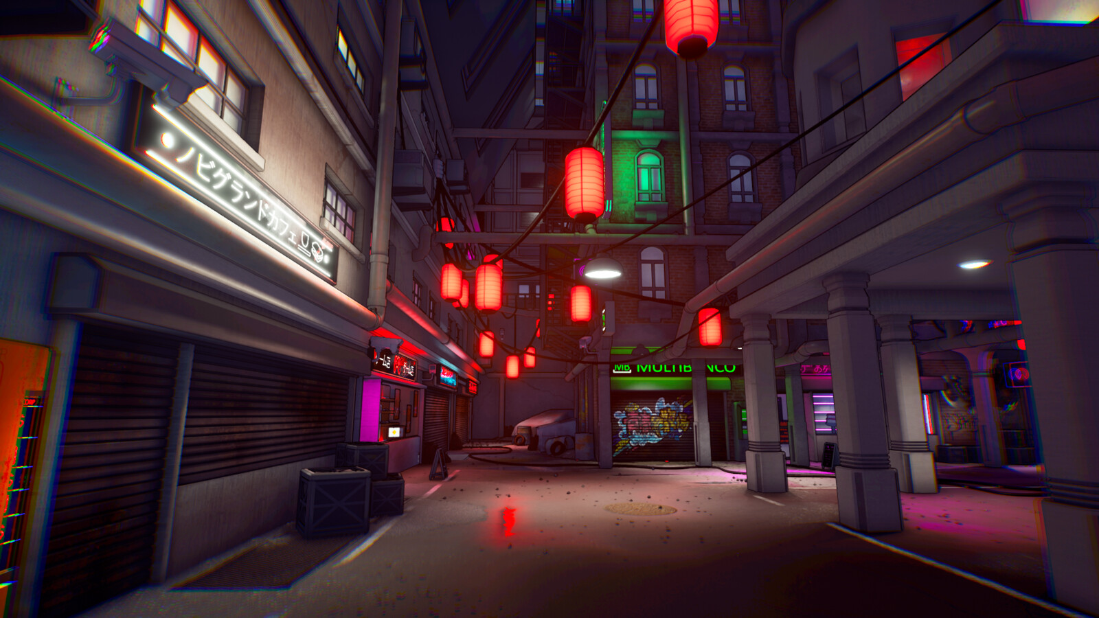 Laurynas Jatužis - Back alley - cyberpunk scene