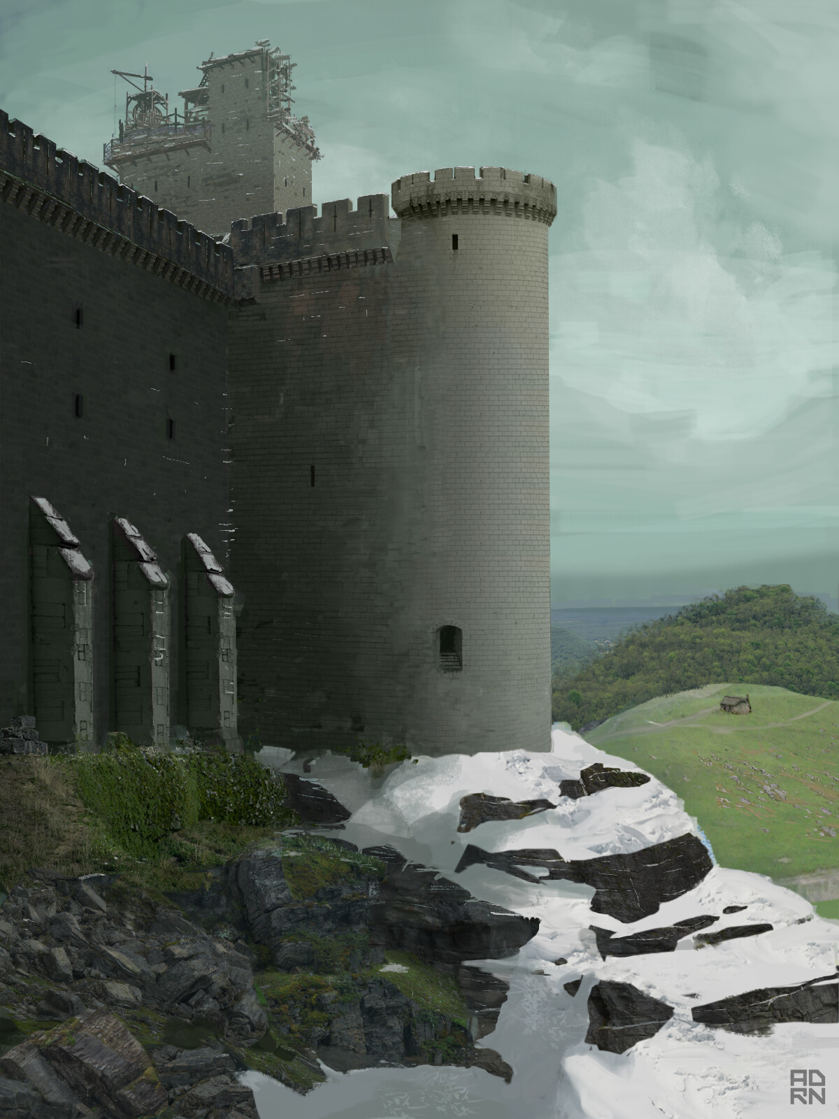 ArtStation - Mountain Castle, Adrien Fossa [adrfo]