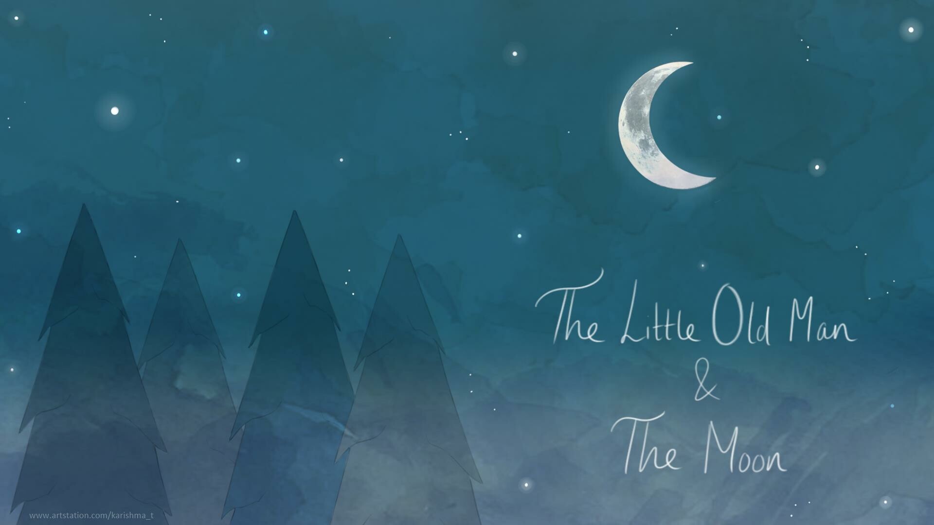 ArtStation - The Little Old Man & The Moon, Title Card