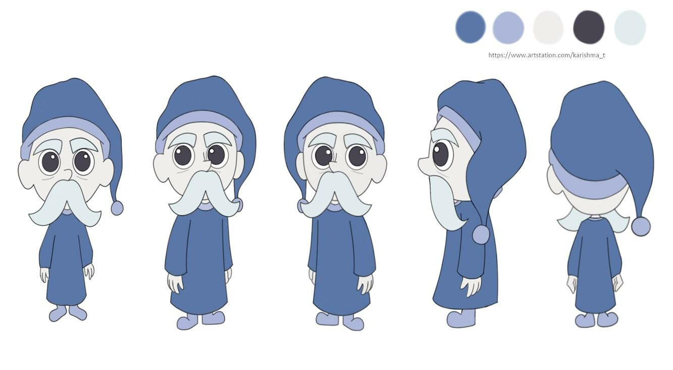 ArtStation - The Little Old Man & The Moon, Jerry Turnaround- Colour