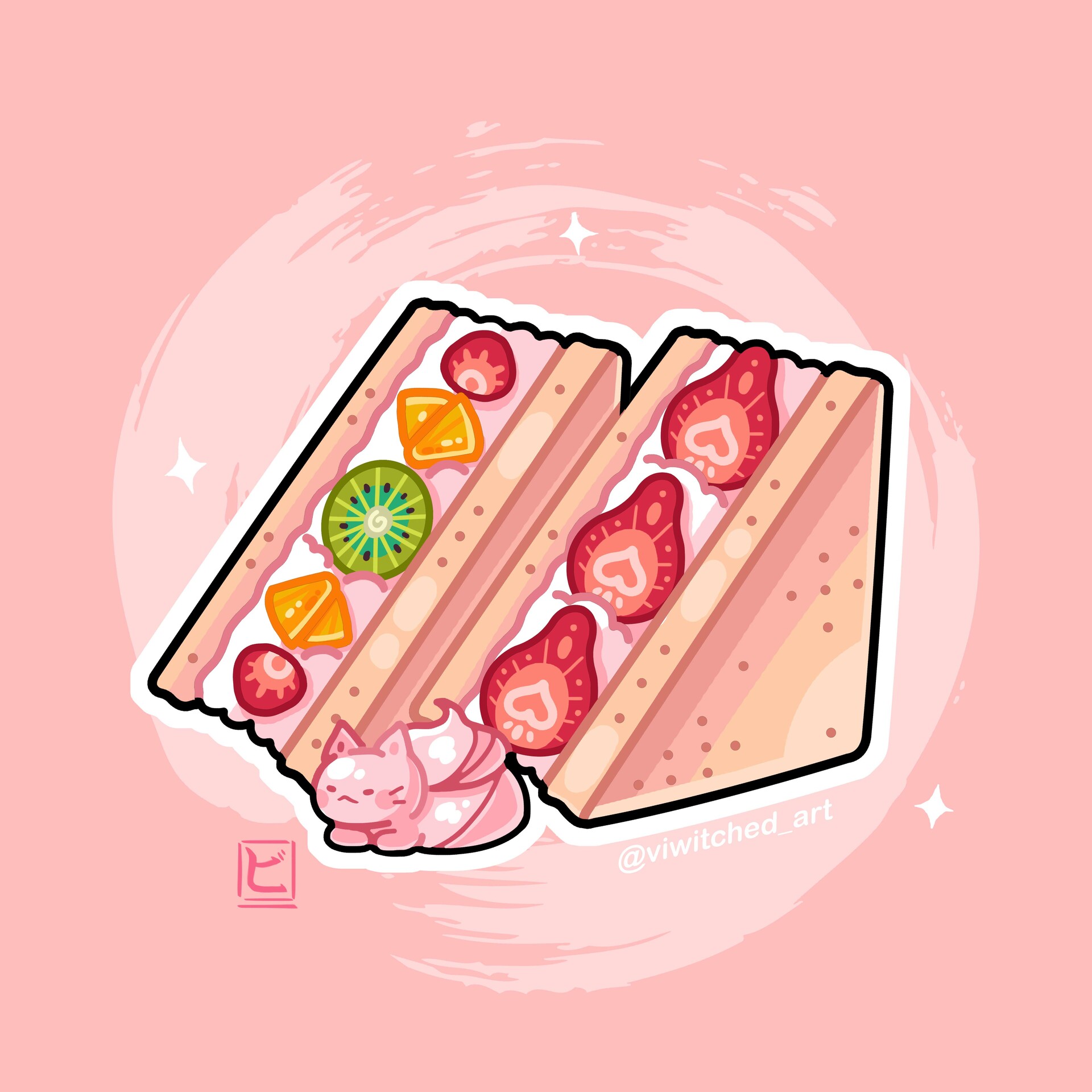 ArtStation - Fruit and Protein Sando Illustration