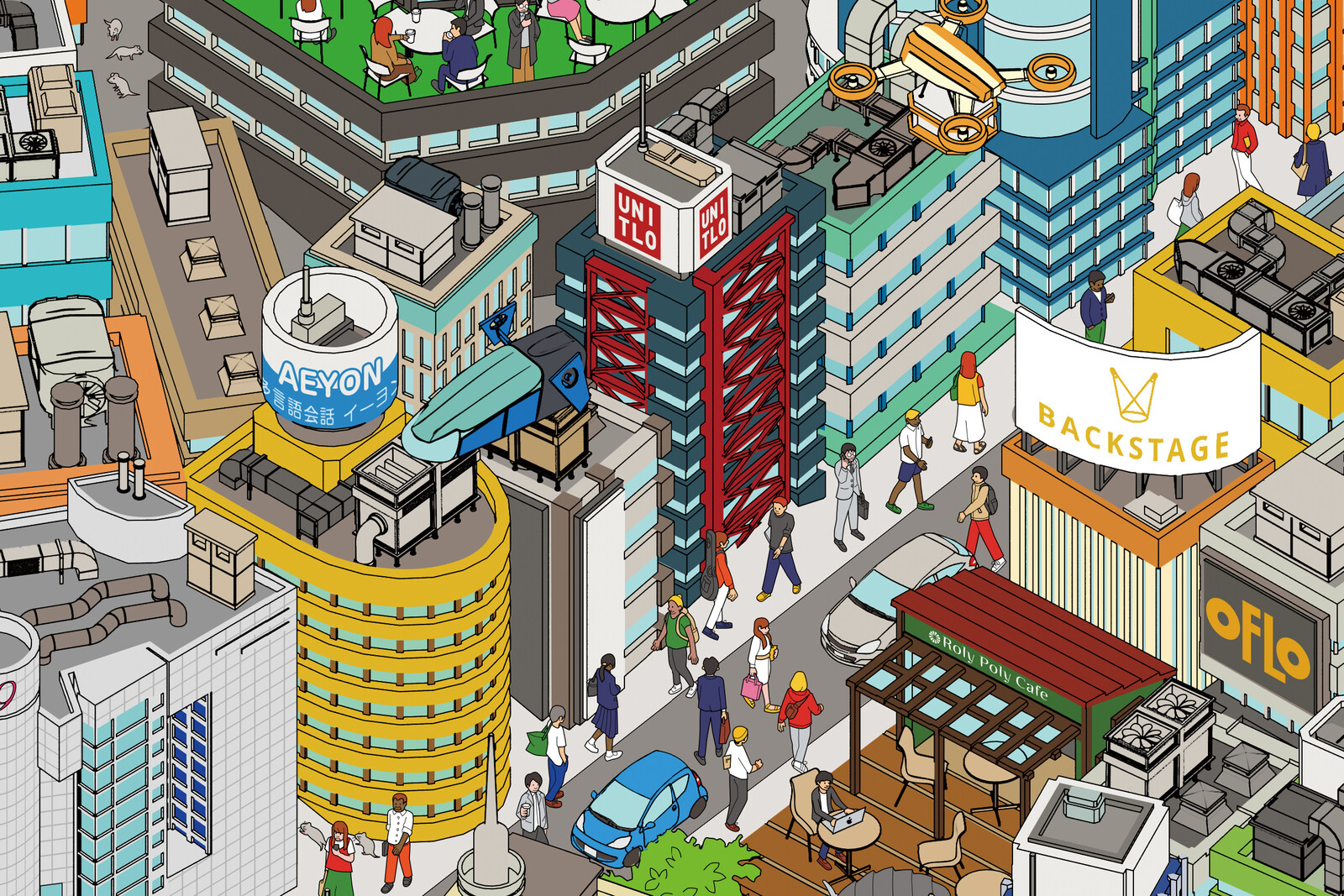 K Yamashita - Shibuya City isometric Illustration