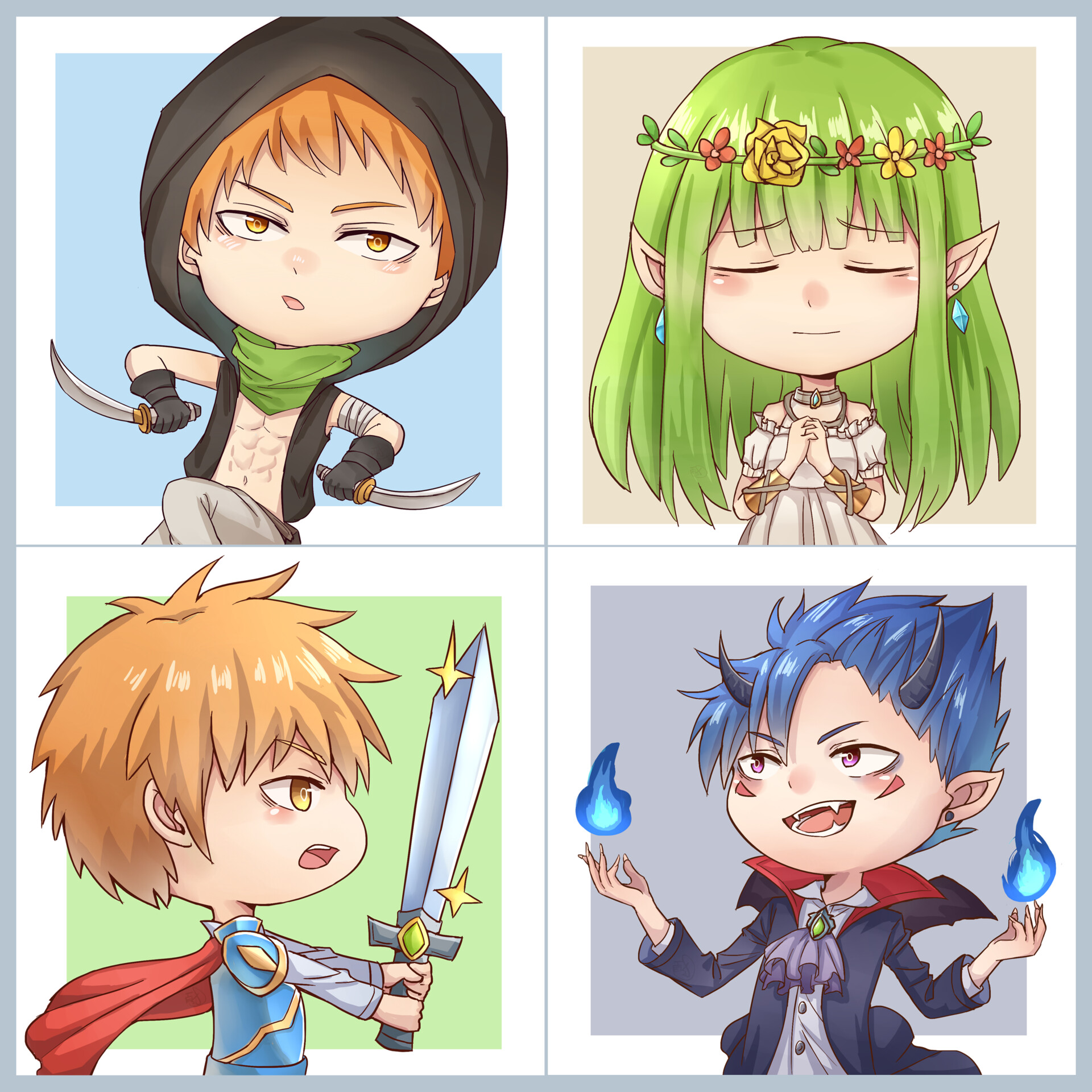 ArtStation - Q version character avatar drawing