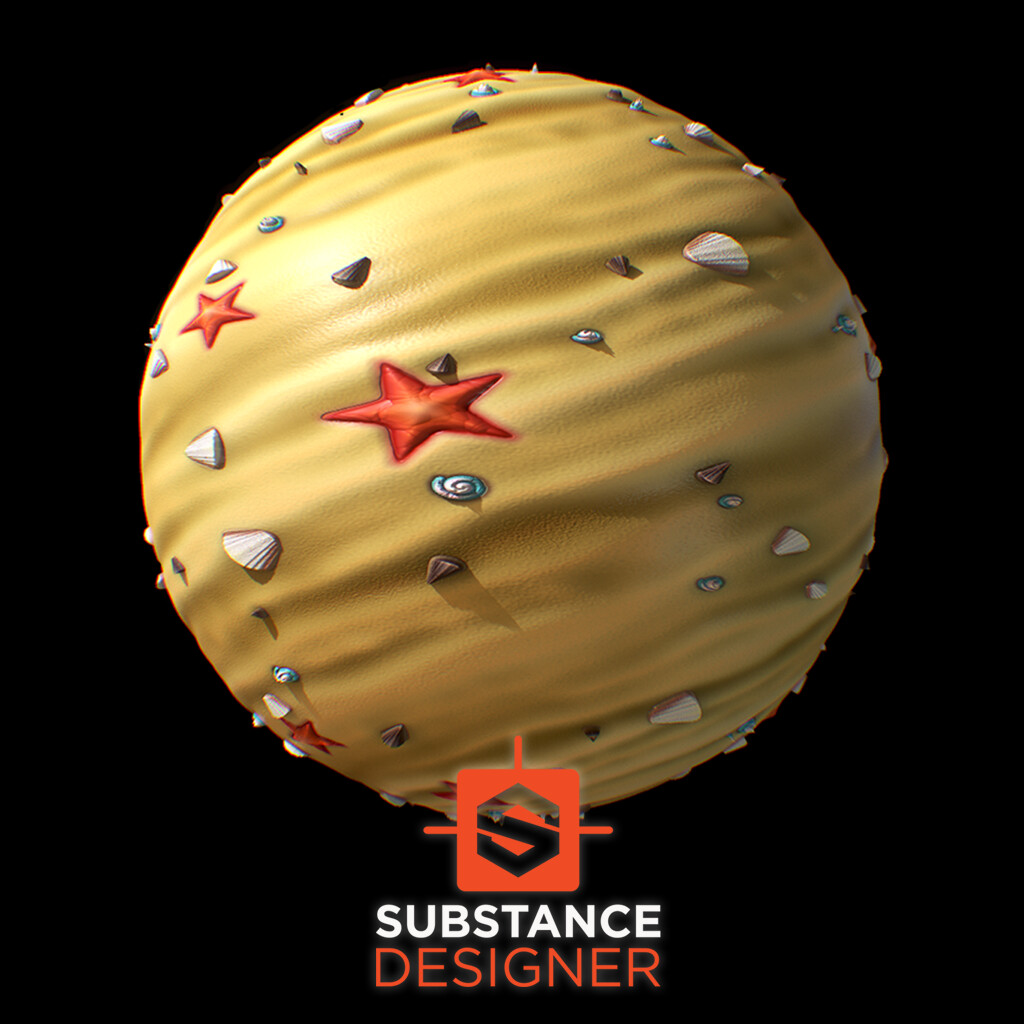 ArtStation - Stylized beach sand material study