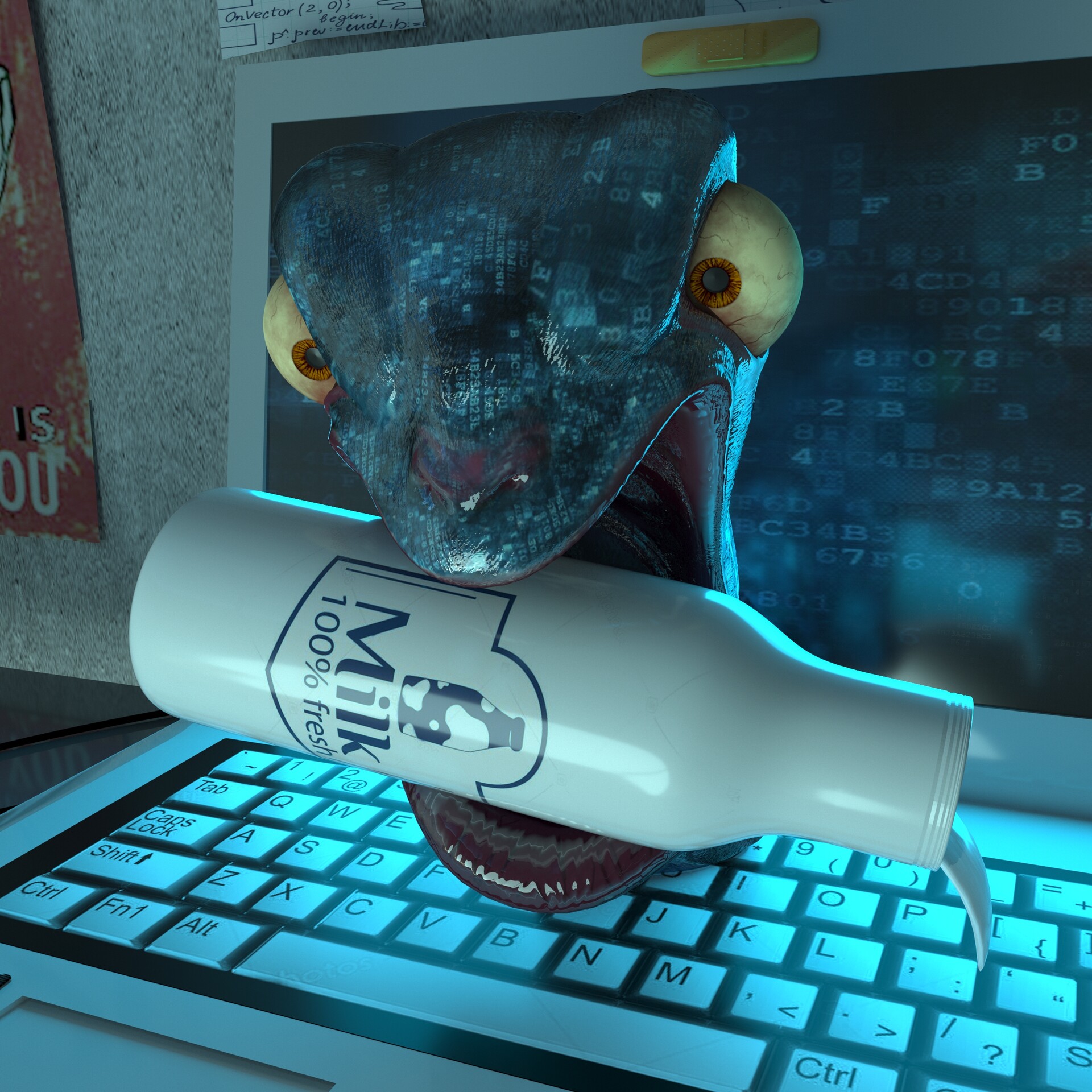 ArtStation - Concept art: Hacker & milk