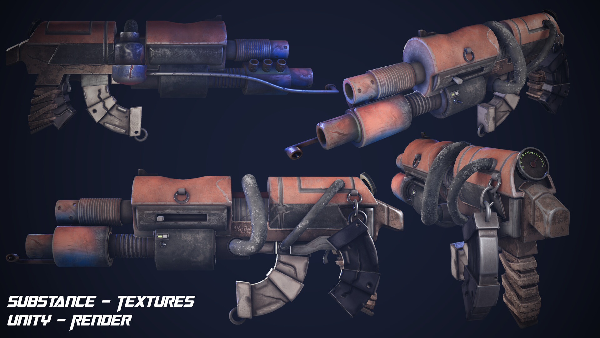 ArtStation - Assault Rifle With Flamethrower - "UberBolter" - Inspired ...