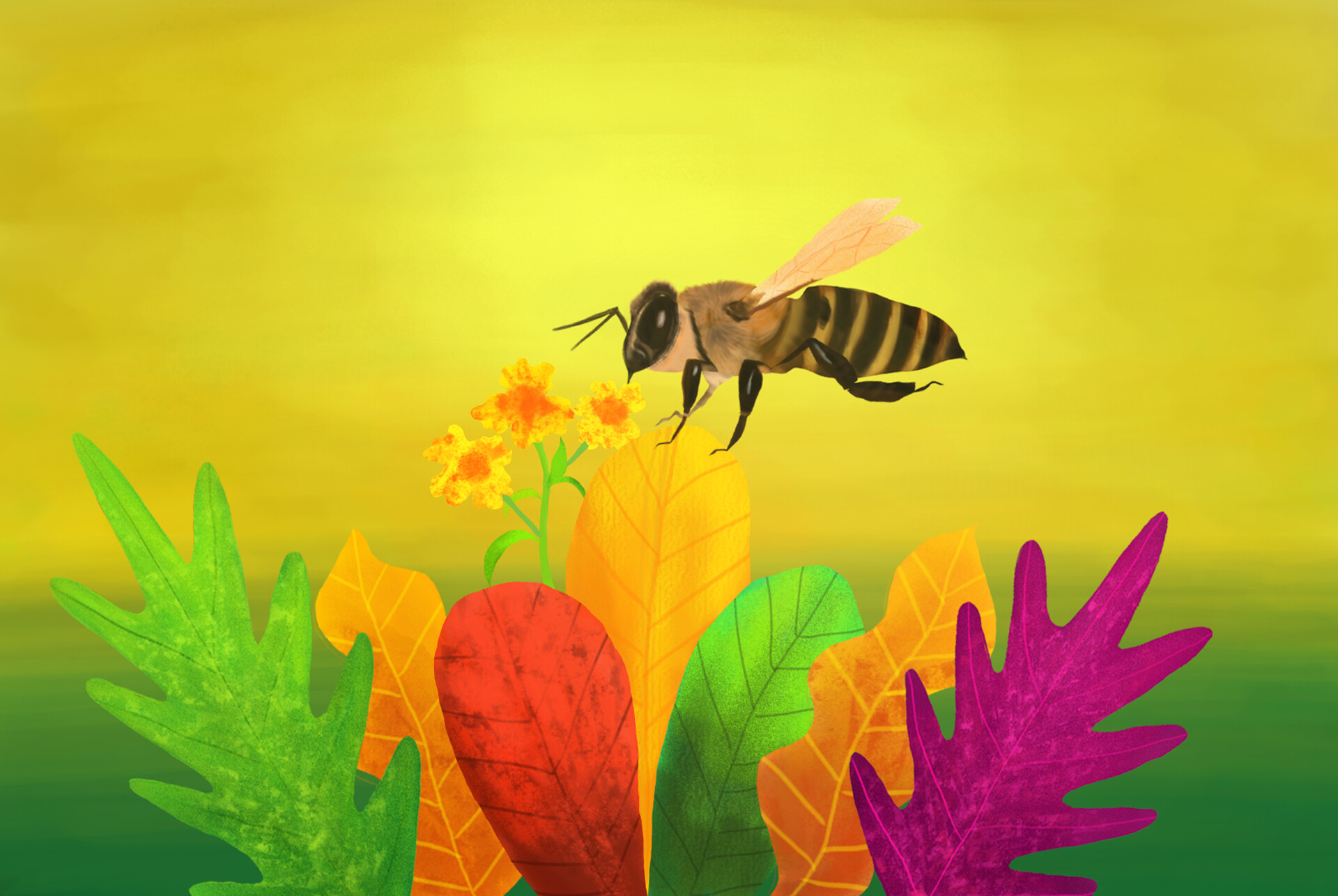 ArtStation - Spring with bee