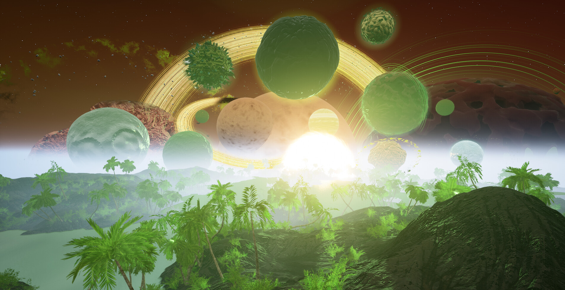 ArtStation - Sunset In Space