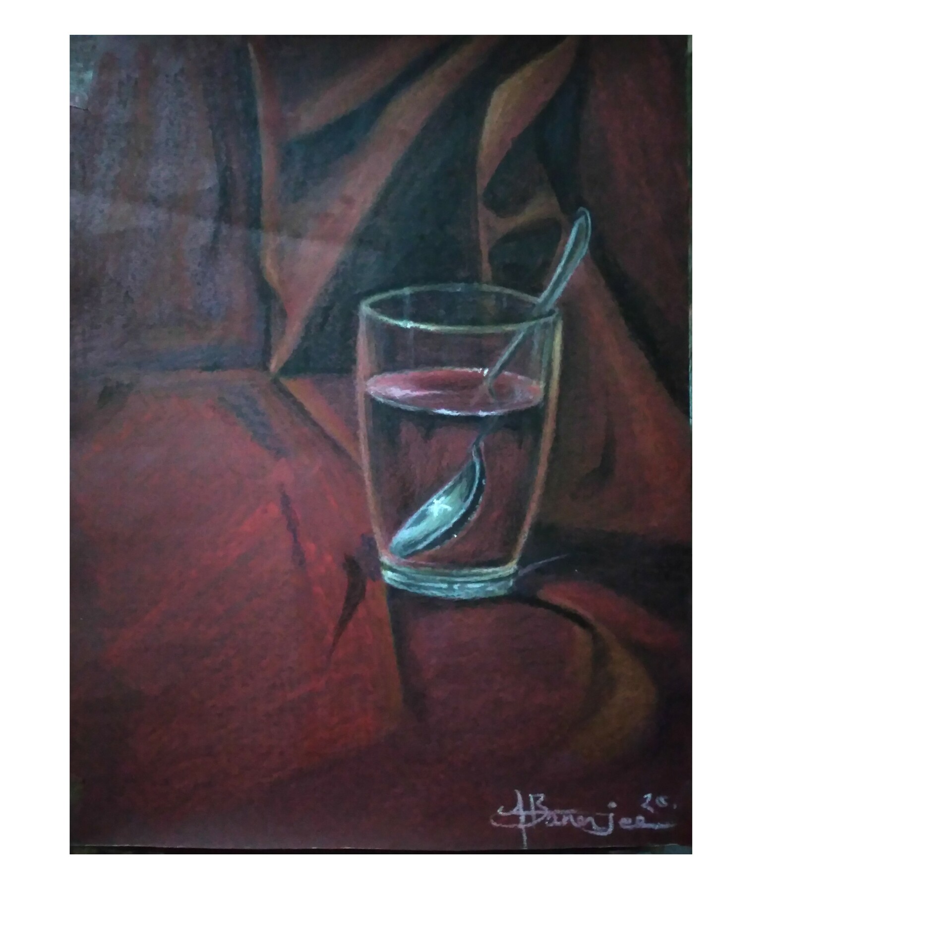 how to draw glass with oil pastels