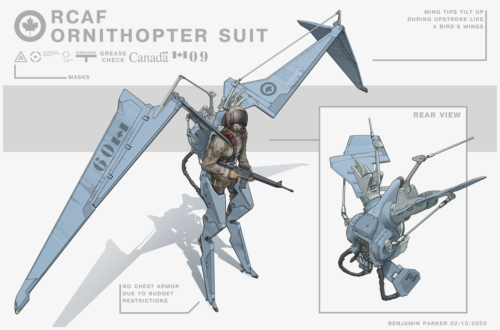 ArtStation - Ornithopter Power Armor