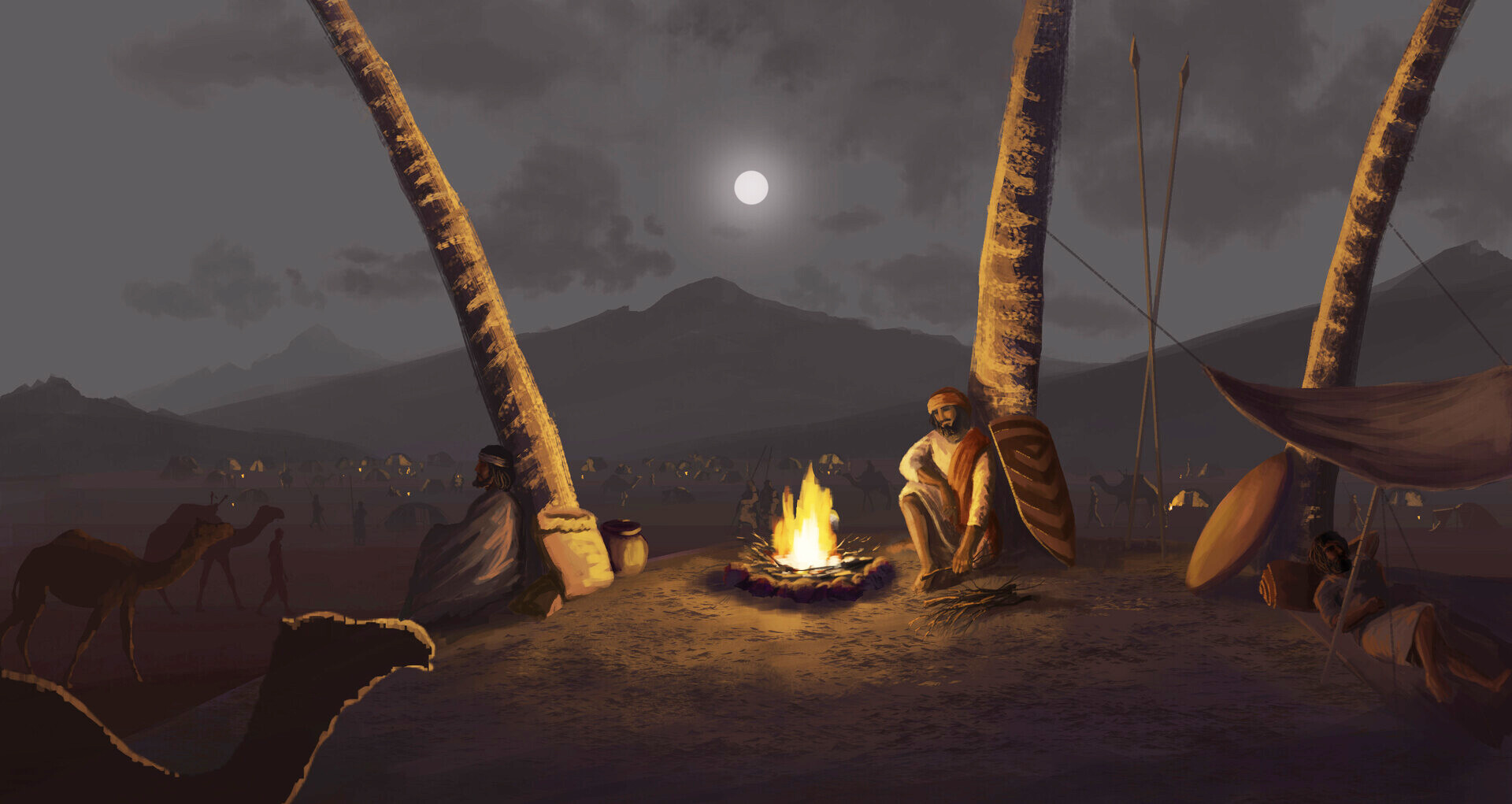 ArtStation - Rashidun army camps for the night