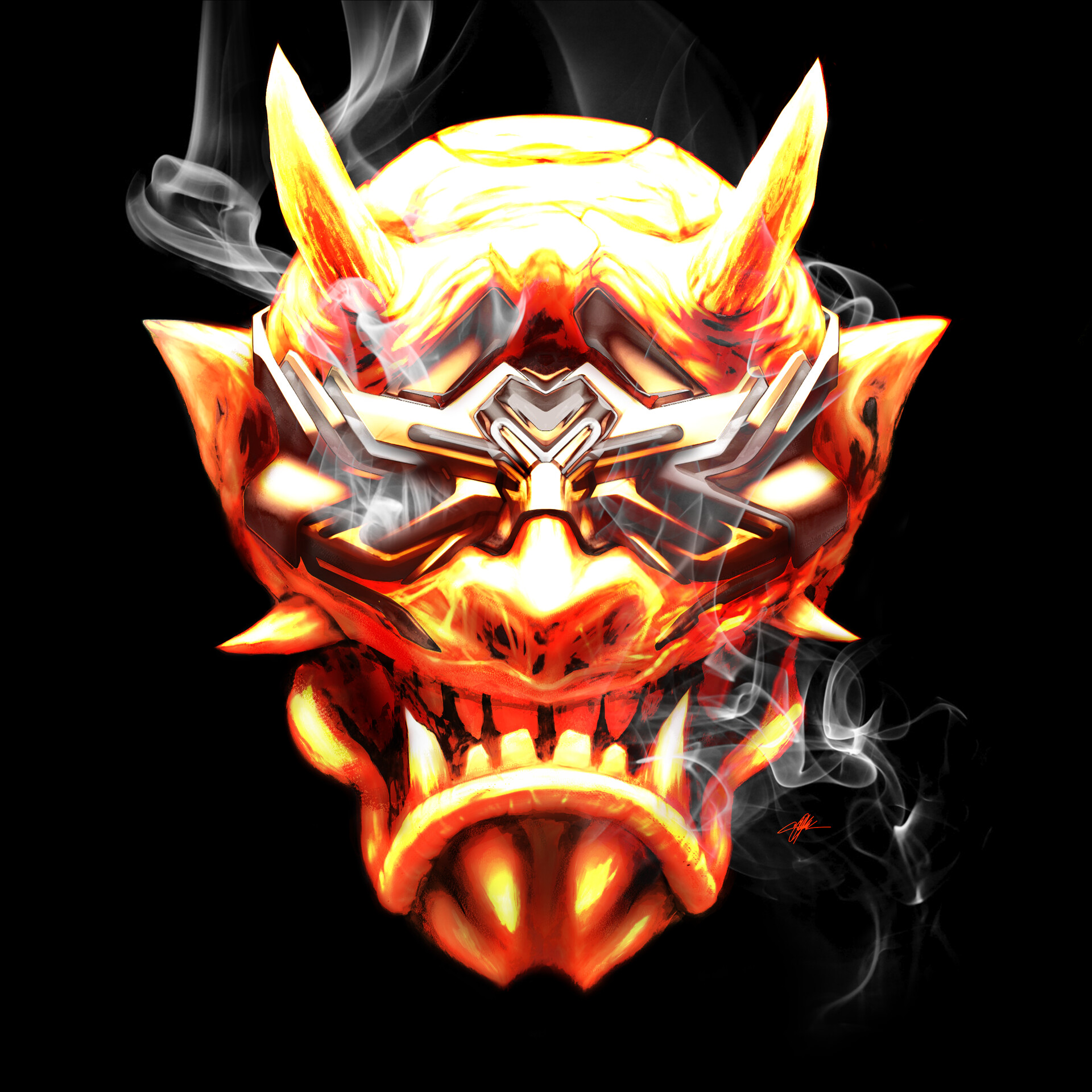 ArtStation - THE BLIND DEMON | GOLD MASK | ILLUSTRATION | PHOTOSHOP