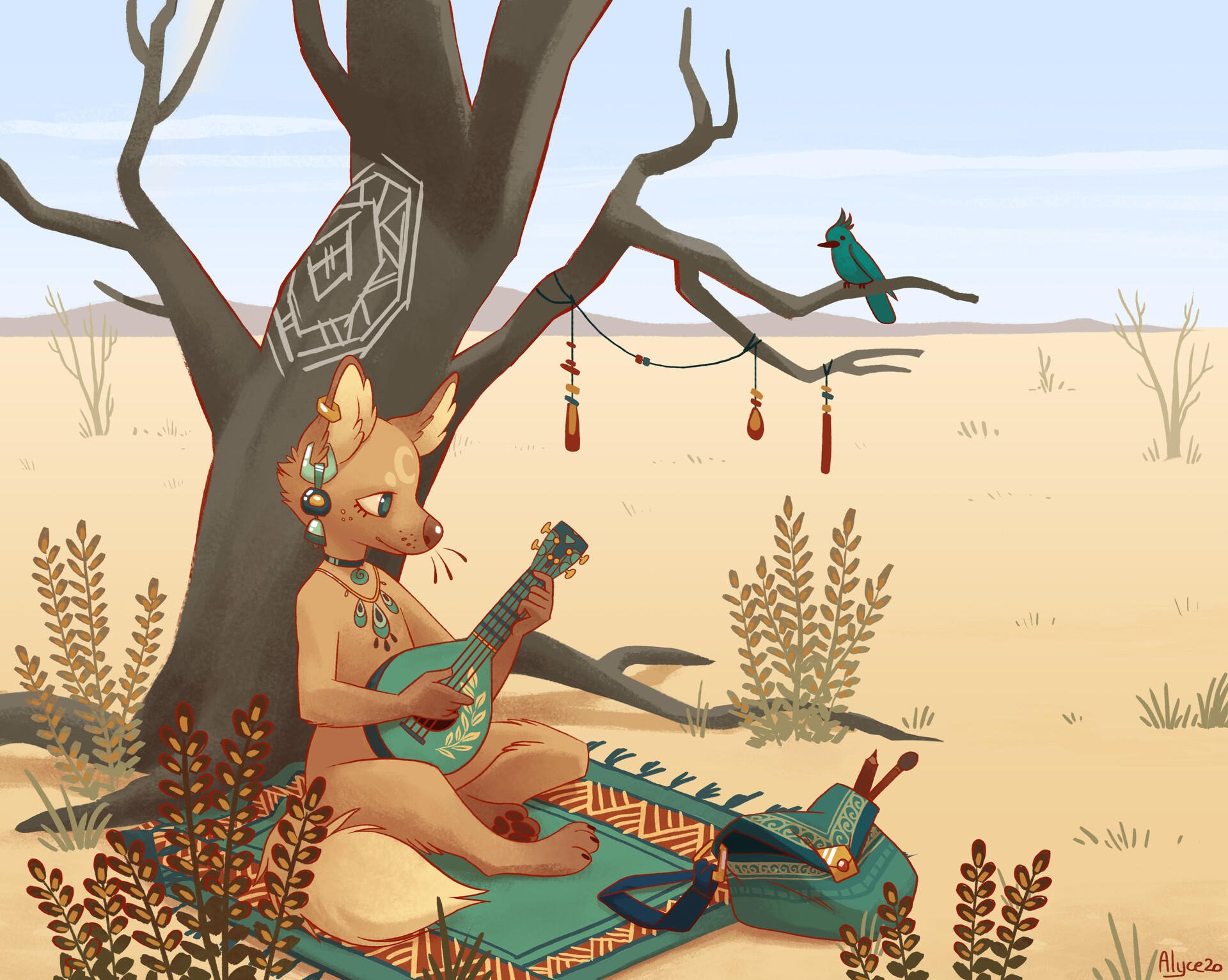 ArtStation - fox playing mandolin
