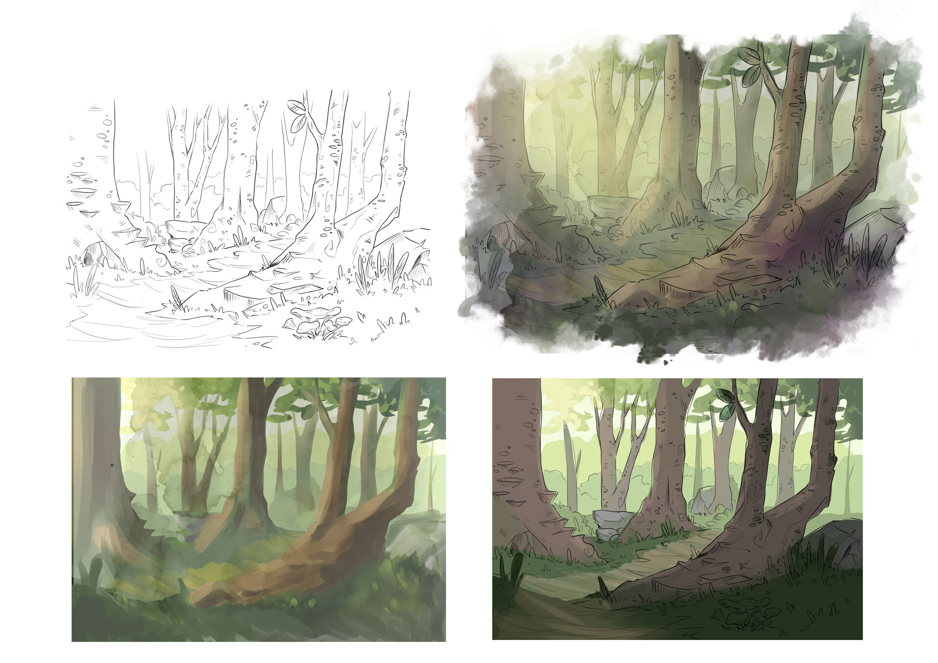 ArtStation - color tests : forest