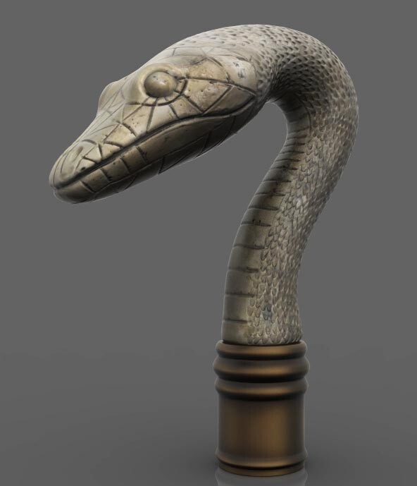 ArtStation - 3d printable snake cane