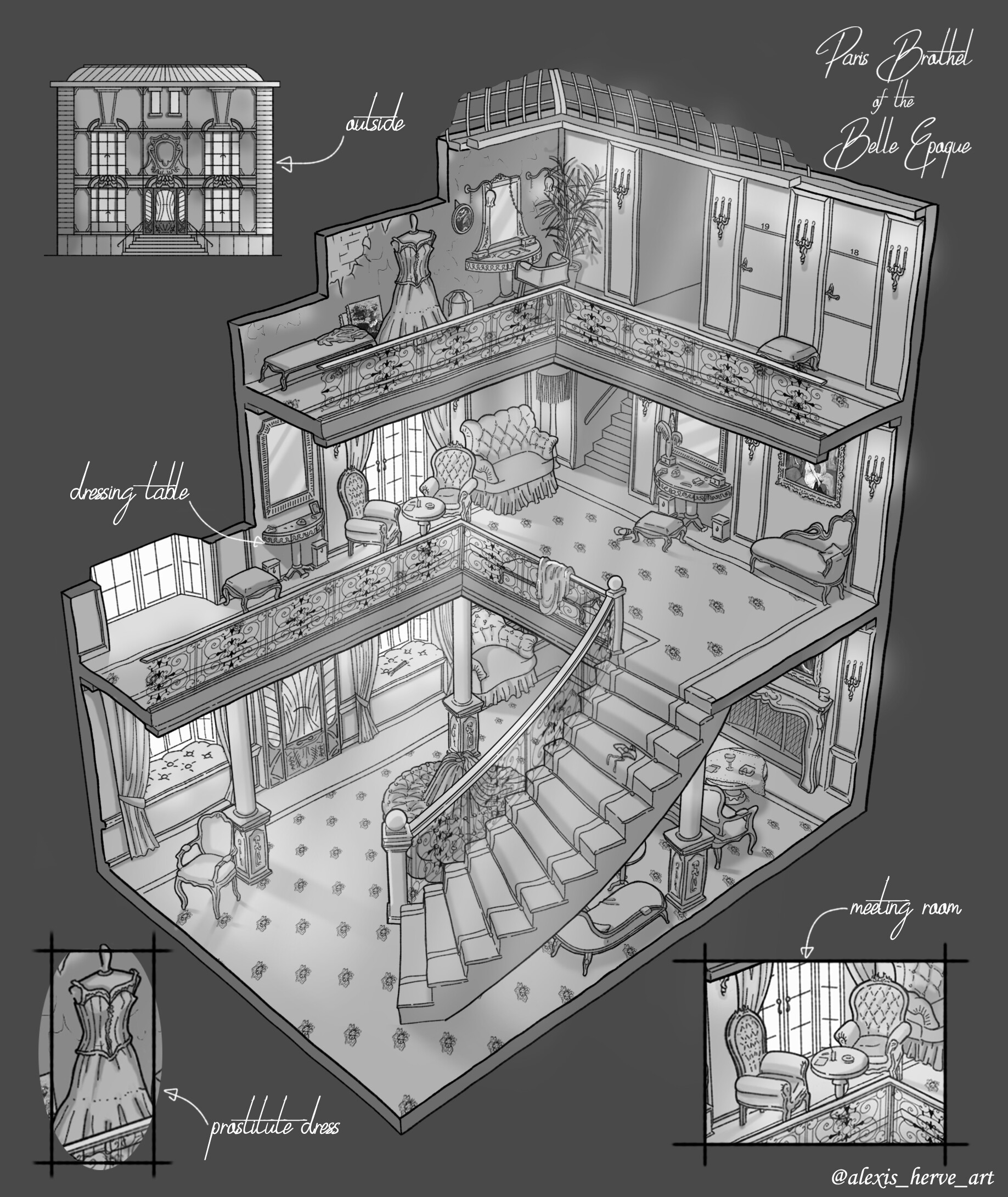 ArtStation - "Brothel from Paris to the Belle Epoque"