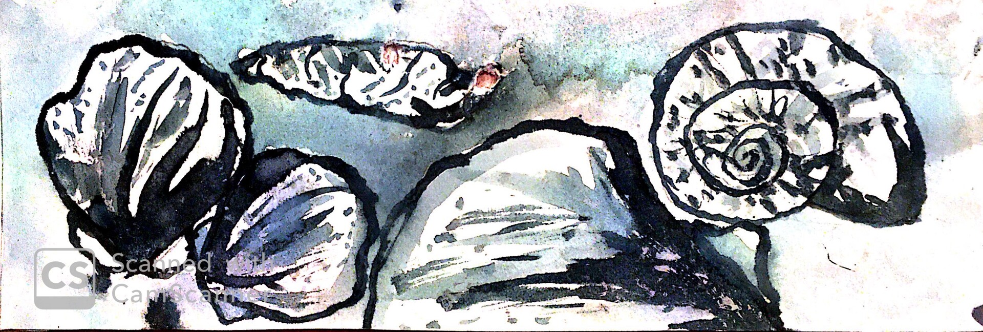 ArtStation - Shell ink painting