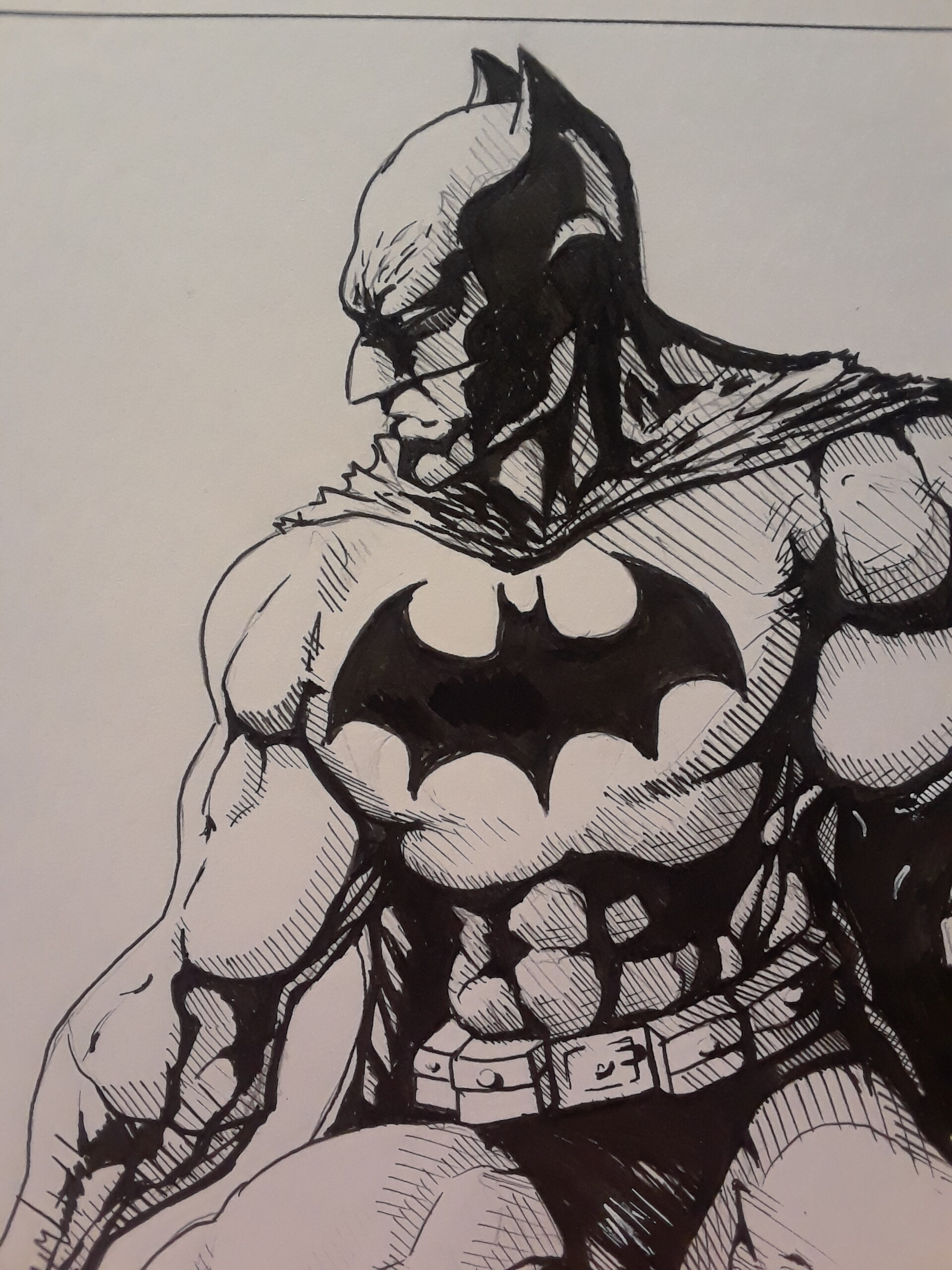 how to draw batman in pen