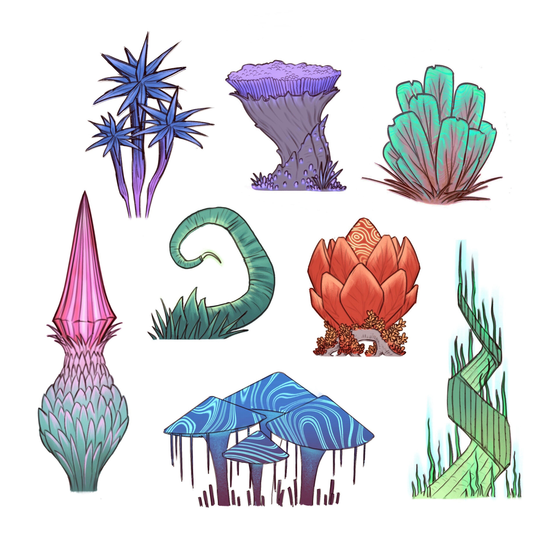 ArtStation - Alien Plants + Practice IV